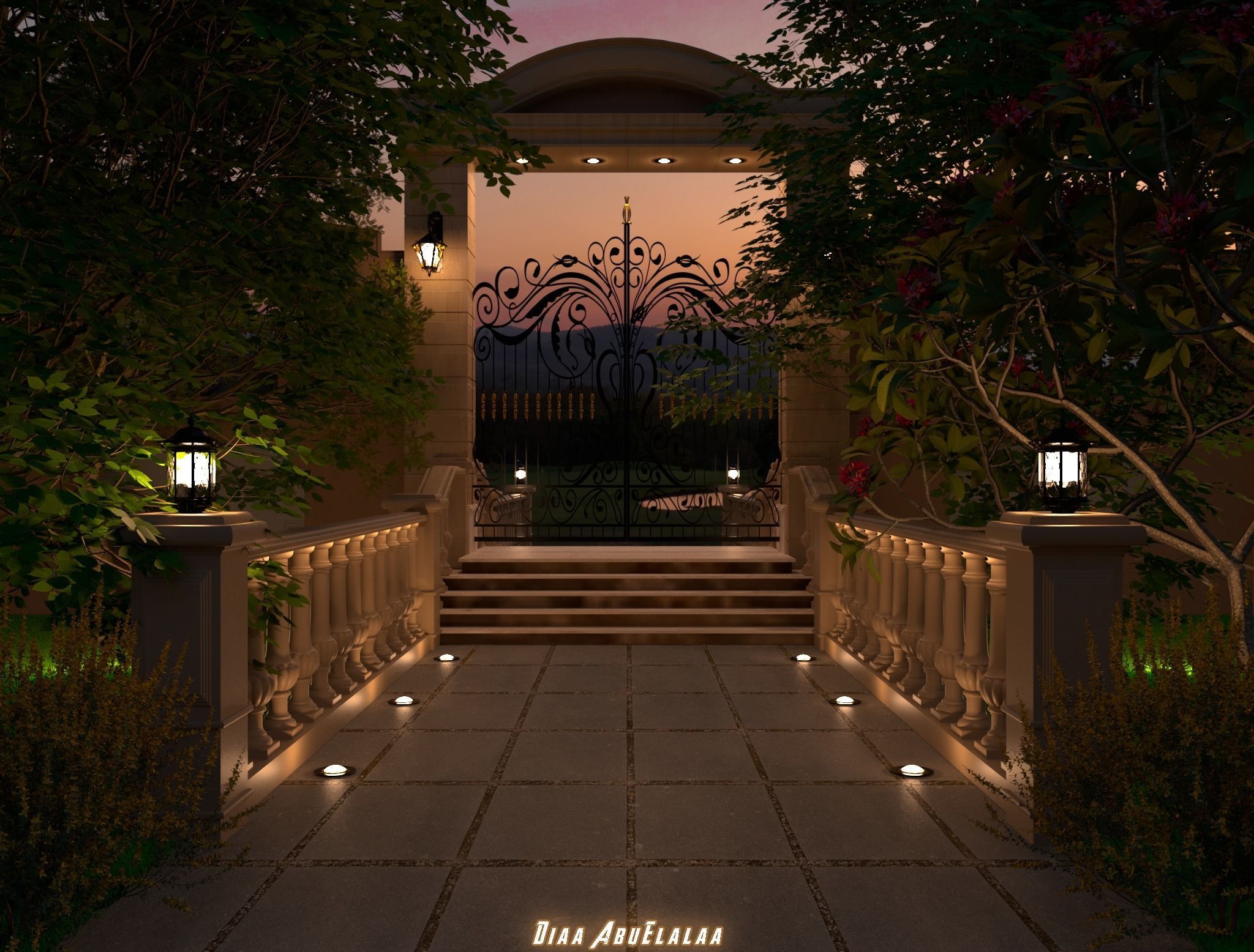 Villa Gate 3D model | CGTrader