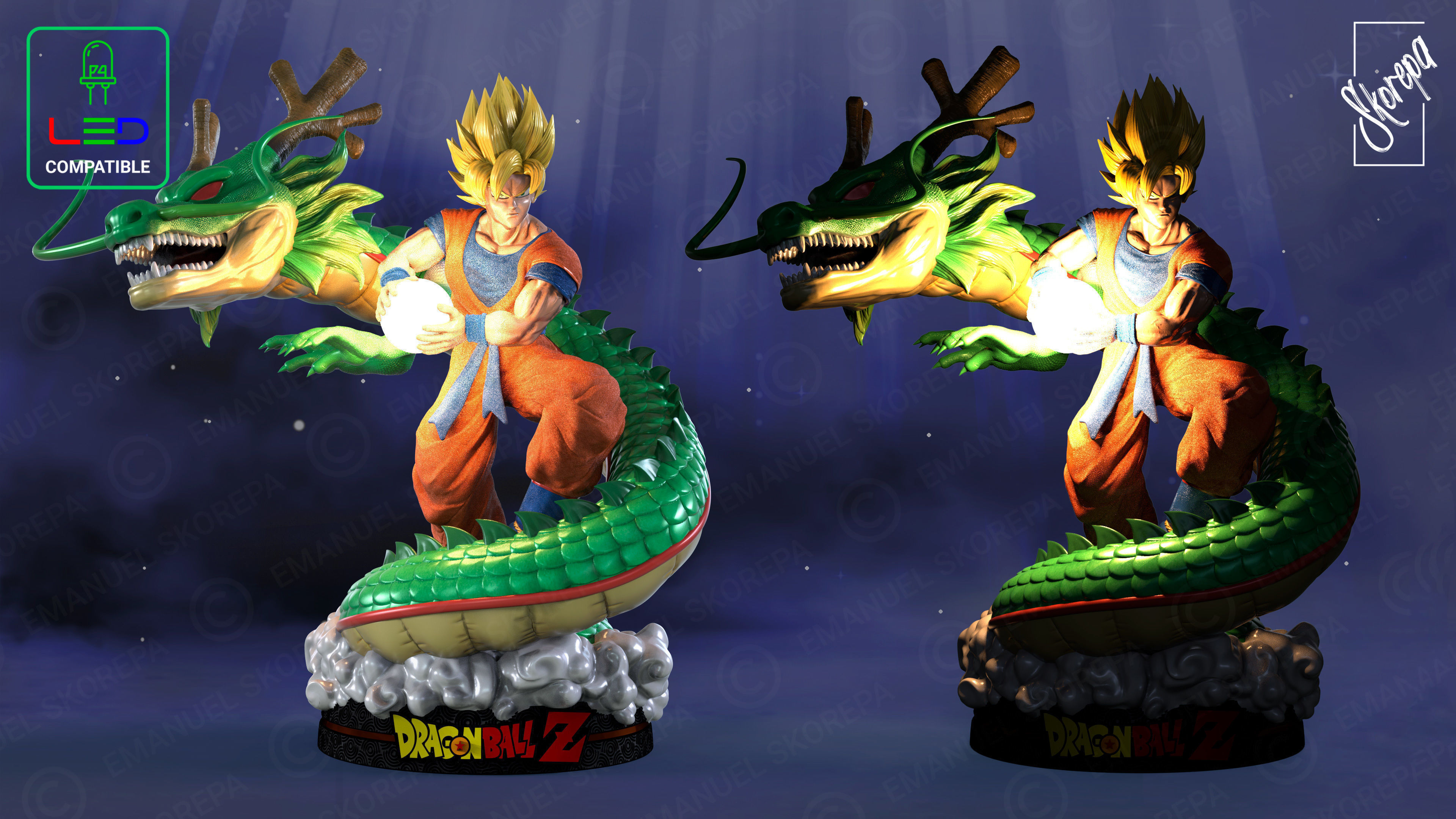 GOKU AND SHENLONG 3D model 3D printable | CGTrader