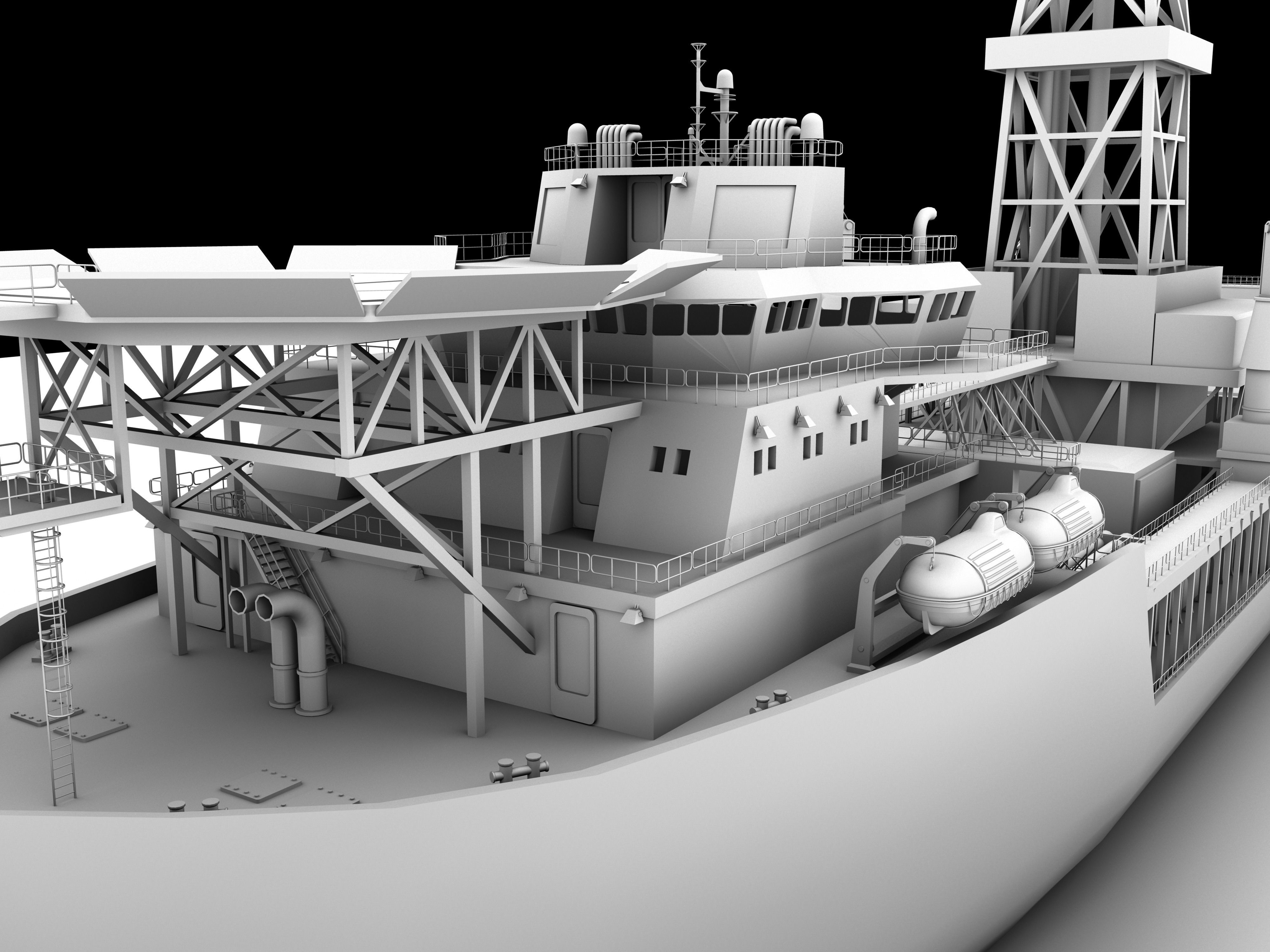 Ocean Rig Drillship 3D model | CGTrader