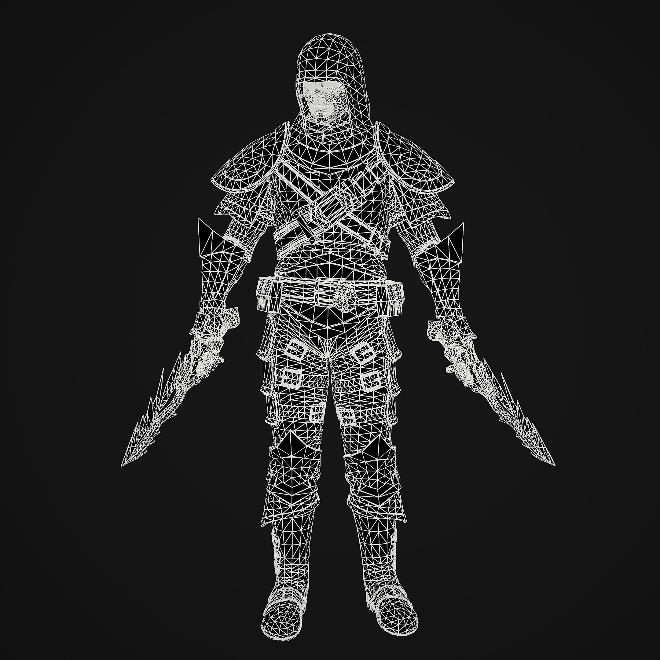 3D model Dark fantasy assassin - Game Ready Low-Poly 3D model VR / AR ...