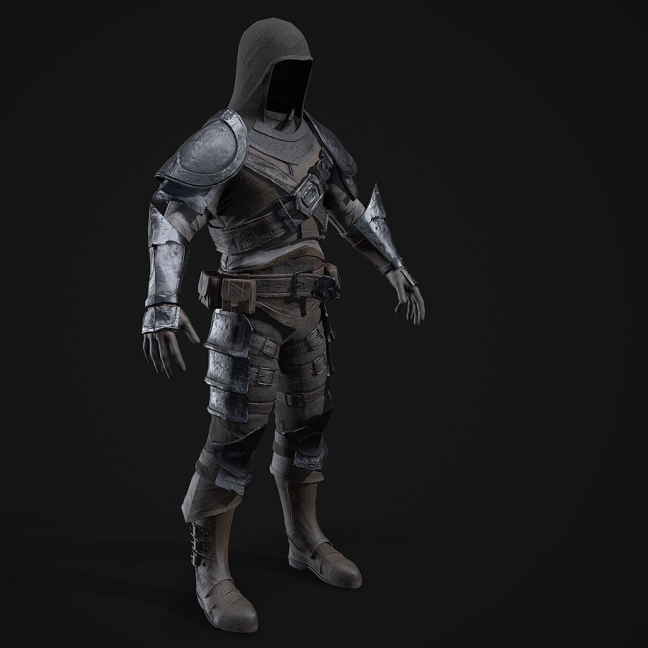 3D model Dark fantasy assassin - Game Ready Low-Poly 3D model VR / AR ...