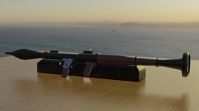 LowPoly RPG gun on table free VR / AR / low-poly 3D model animated ...