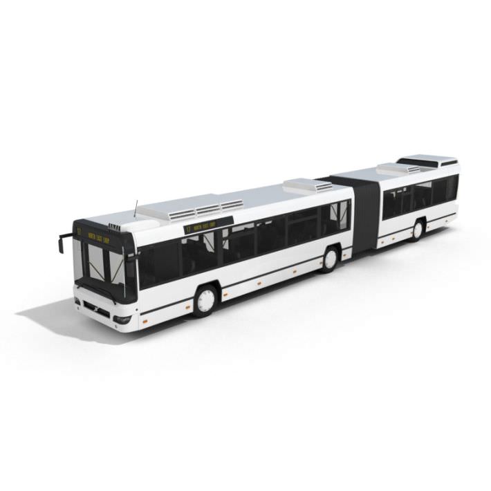 Extended White City Bus 3D model | CGTrader