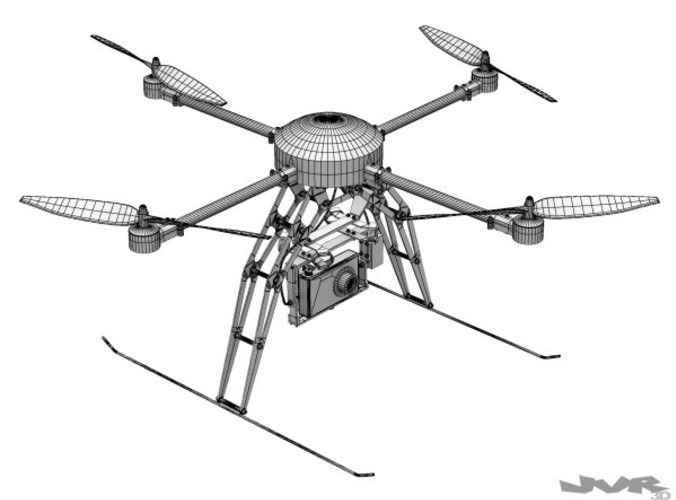 Quadcopter Generic with camera 3D Model .max .obj .3ds .fbx - CGTrader.com