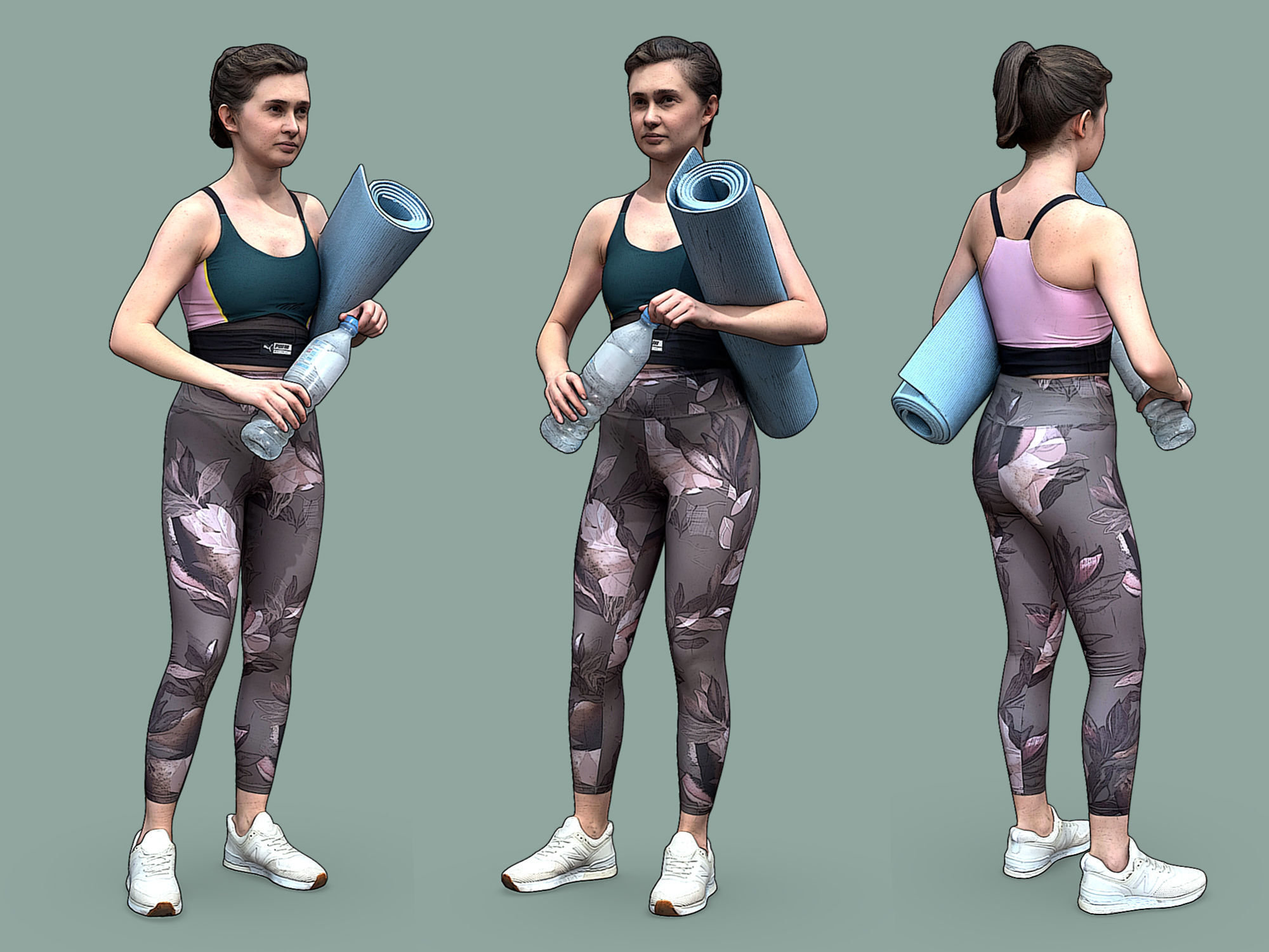 3D Model Collection Stylized Fitness Characters VR / AR / low-poly ...