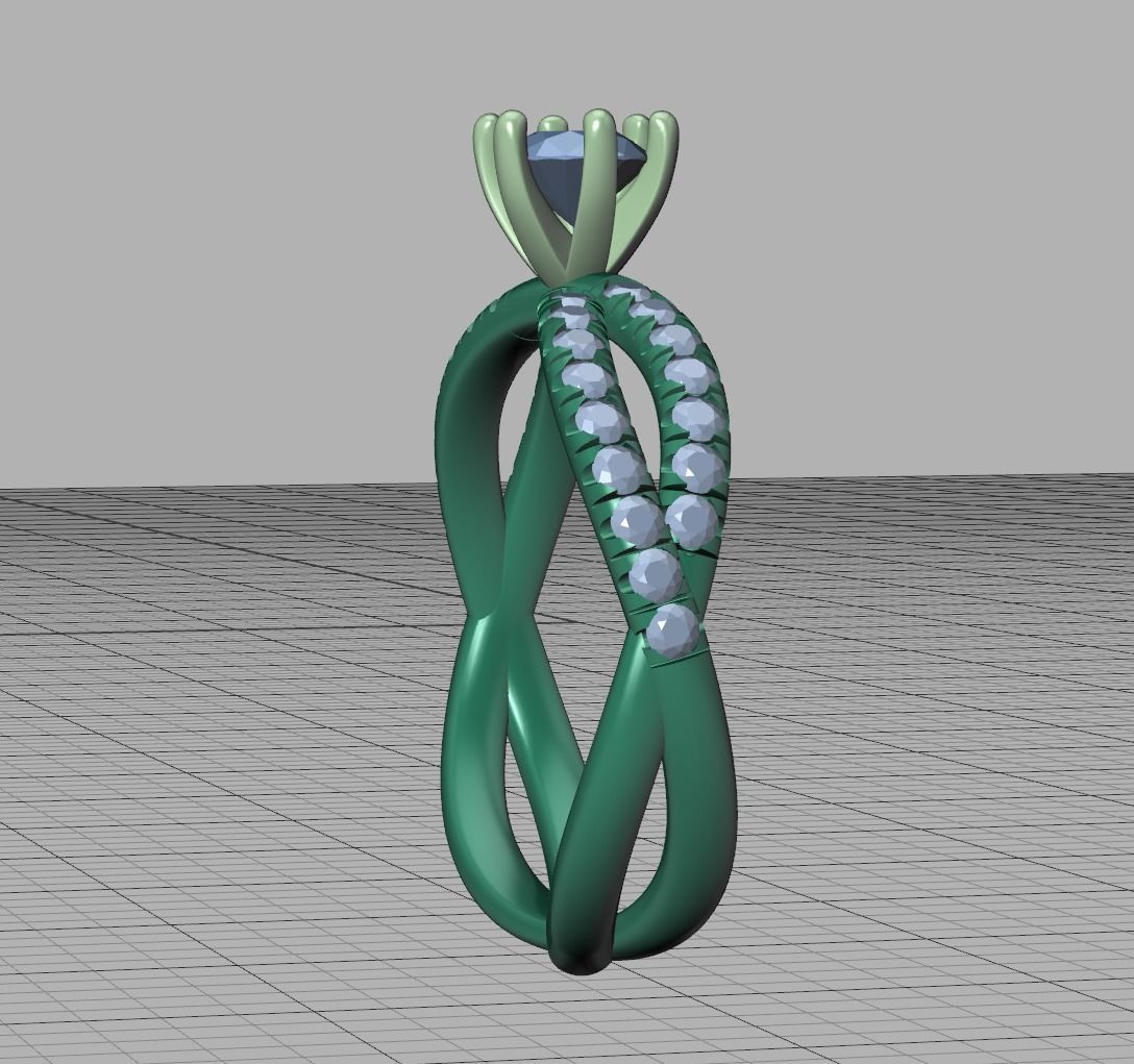 Infinity Engagement ring Diamond ring 3dmodel 3D model 3D printable ...