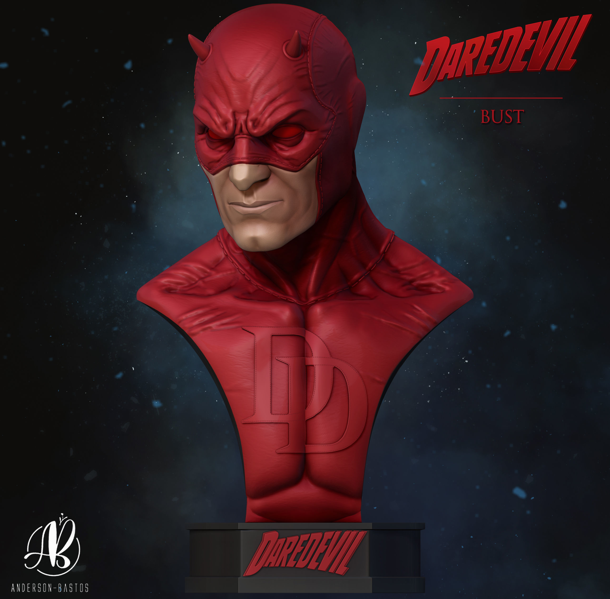 Daredevil bust 3D model 3D printable | CGTrader