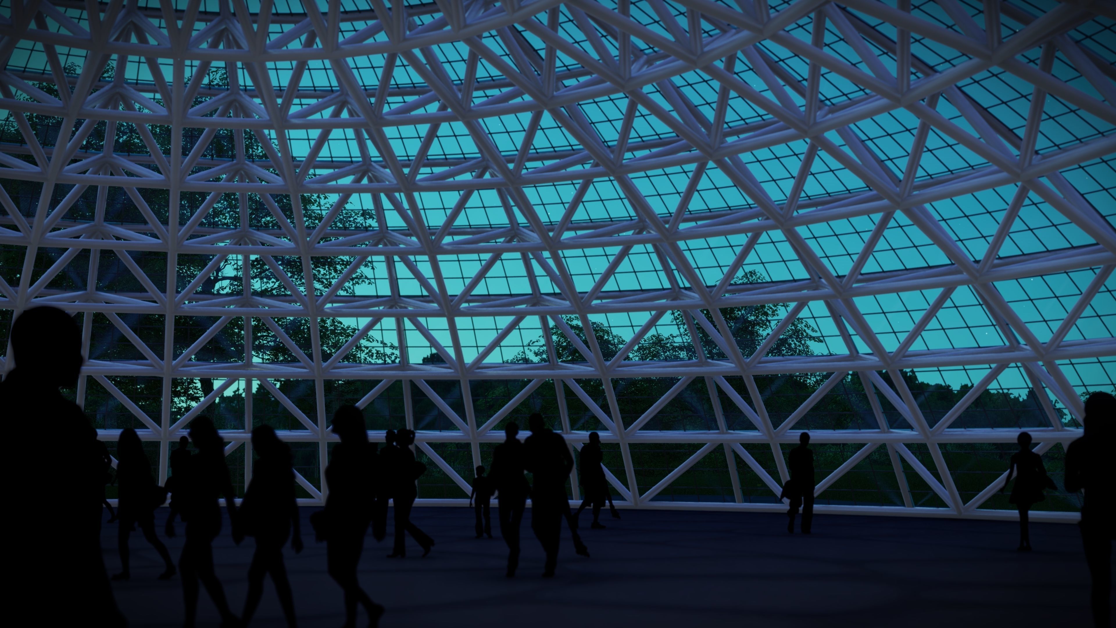 Elliptical Dome Space Truss Structure 3D model | CGTrader