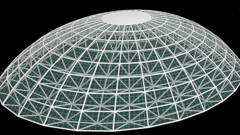 Elliptical Dome Space Truss Structure 3D model | CGTrader