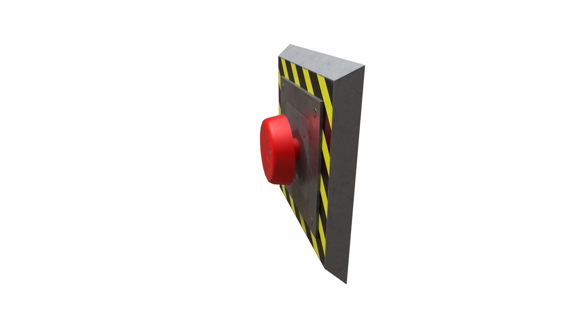 3D model Red alarm button Emergency stop button VR / AR / low-poly ...
