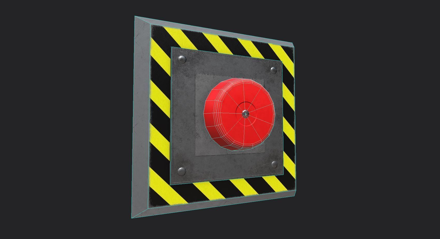 3D model Red alarm button Emergency stop button VR / AR / low-poly ...