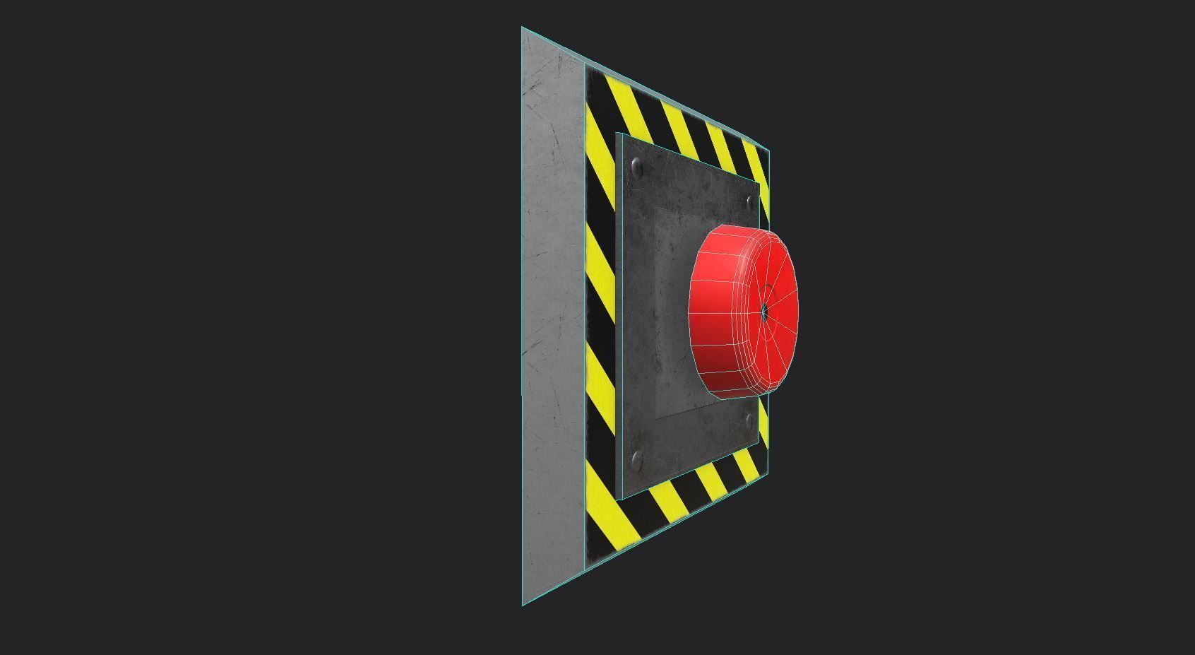 3D model Red alarm button Emergency stop button VR / AR / low-poly ...