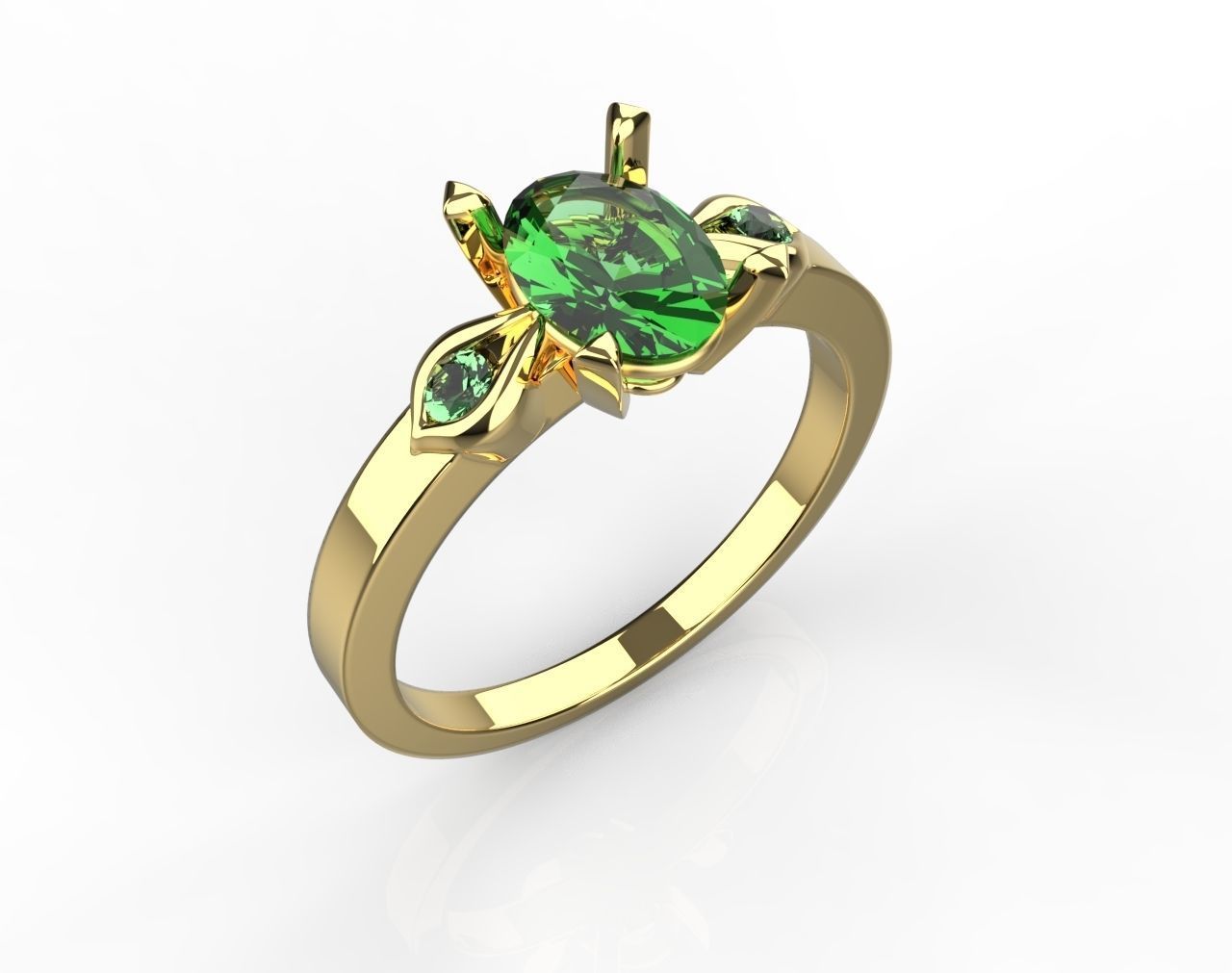 peridot engagement ring 3D model 3D printable | CGTrader