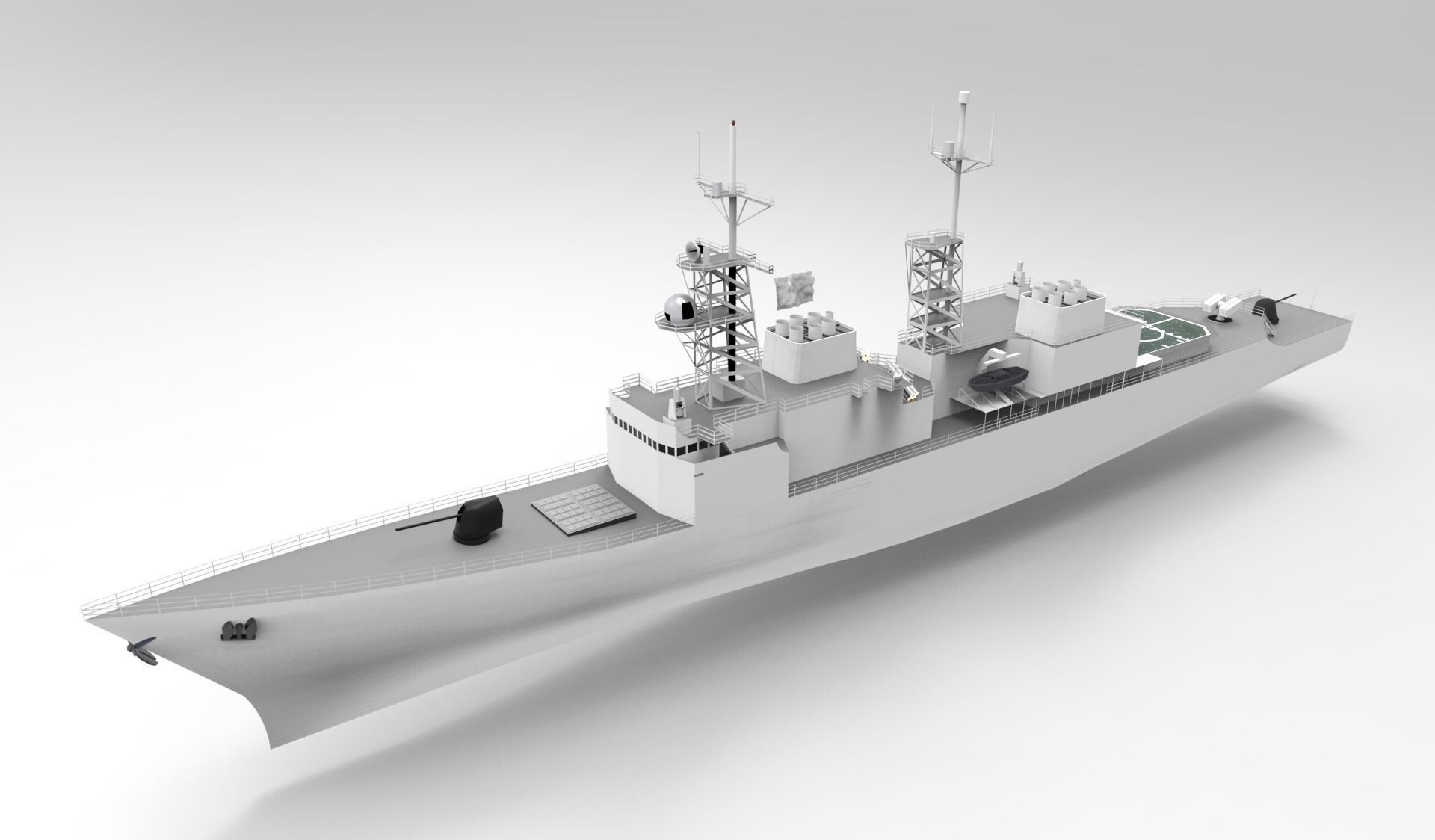 Spruance class destroyer ship 3D model | CGTrader