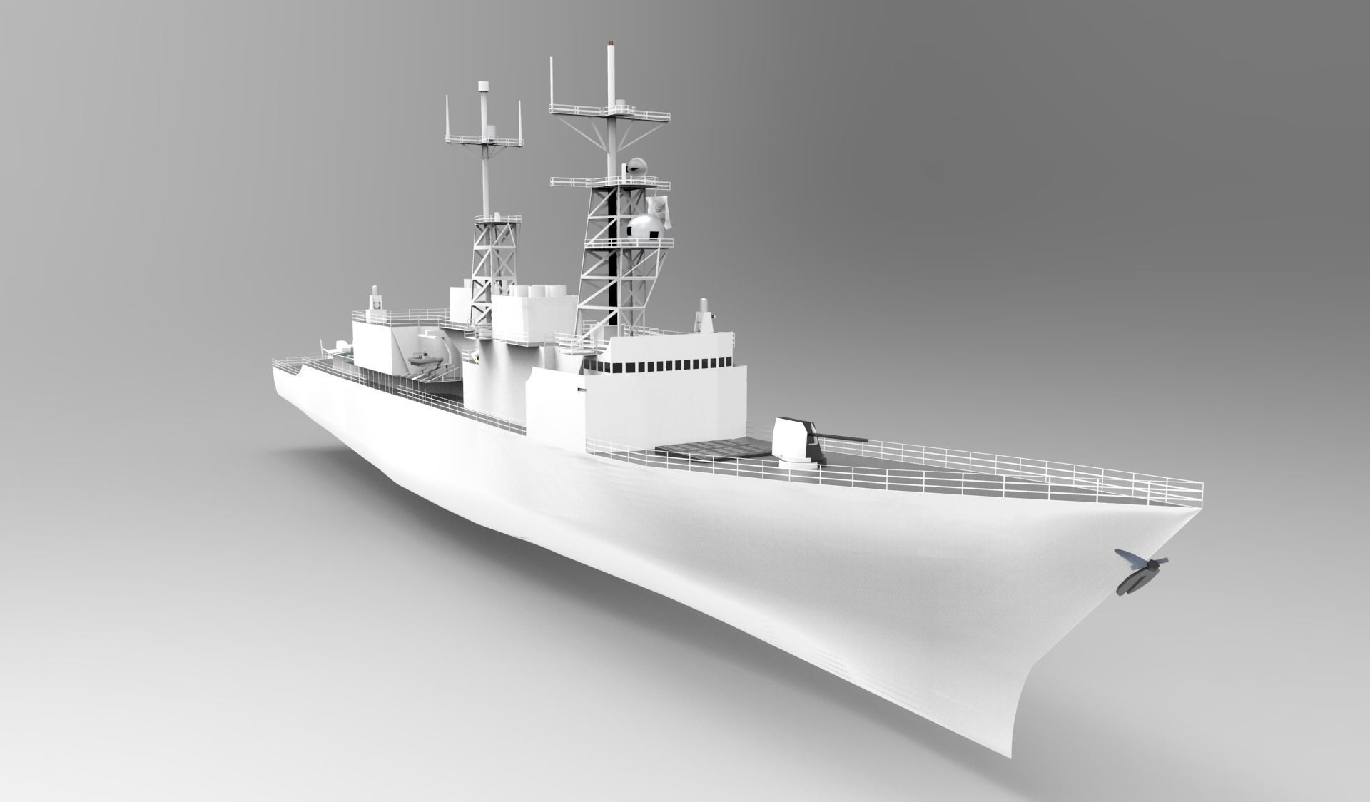 Spruance class destroyer ship 3D model | CGTrader