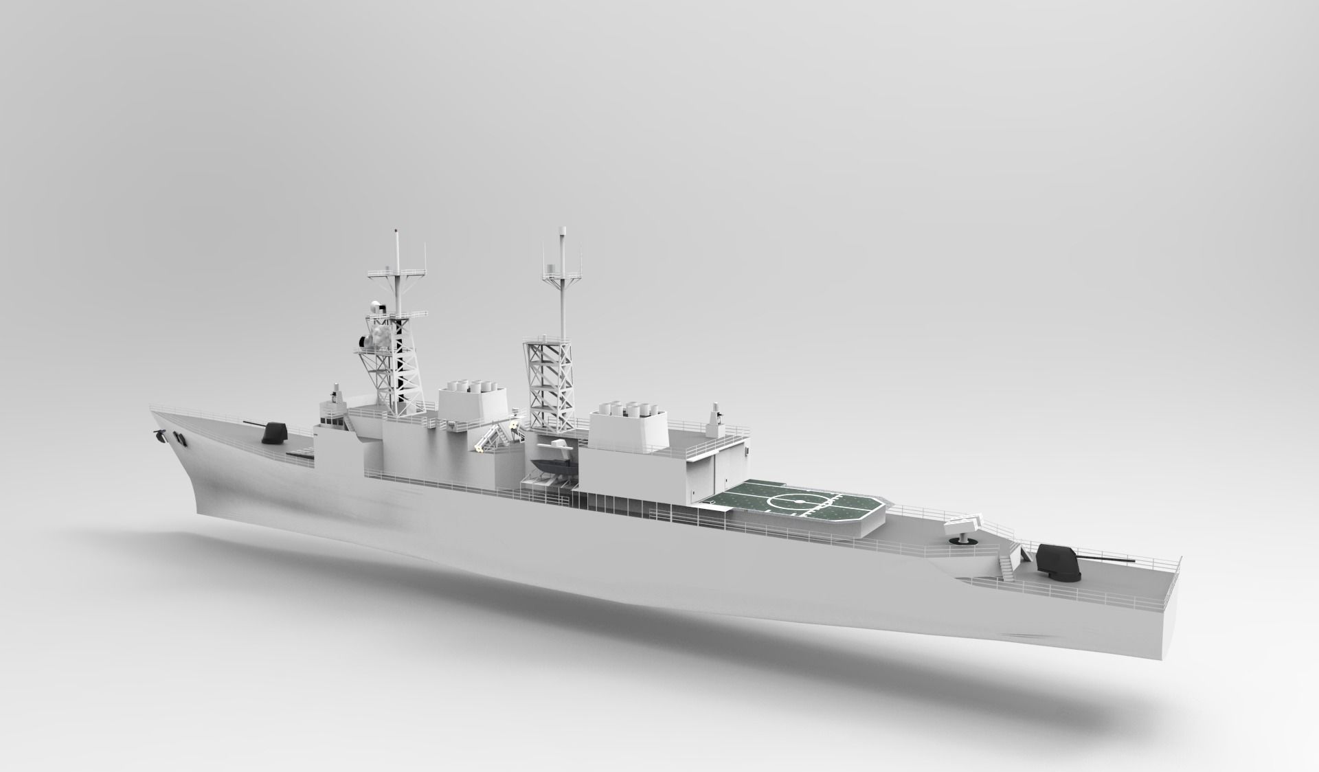 Spruance class destroyer ship 3D model | CGTrader
