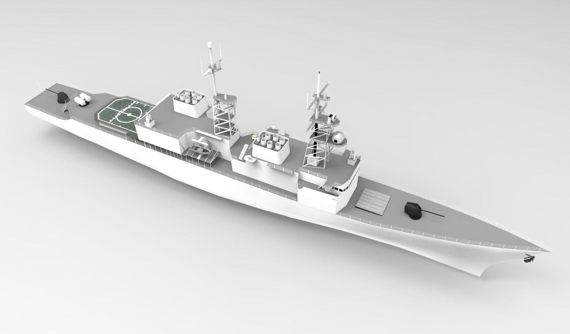 Spruance class destroyer ship 3D model | CGTrader