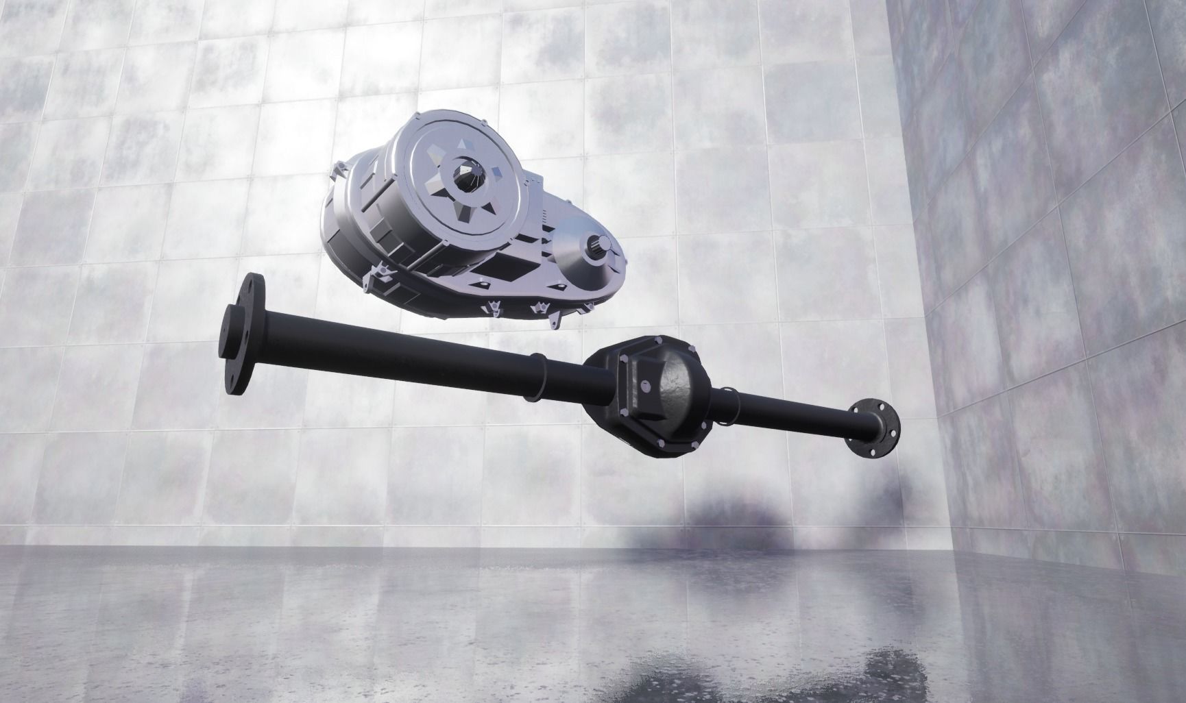 3D model Solid Axle Differential and Transfer Case VR / AR / low-poly ...