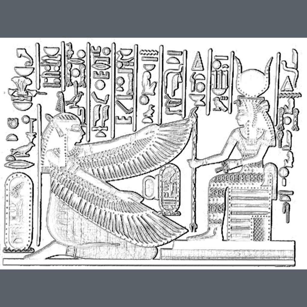 isis-hator with maat mural 3D model 3D printable | CGTrader