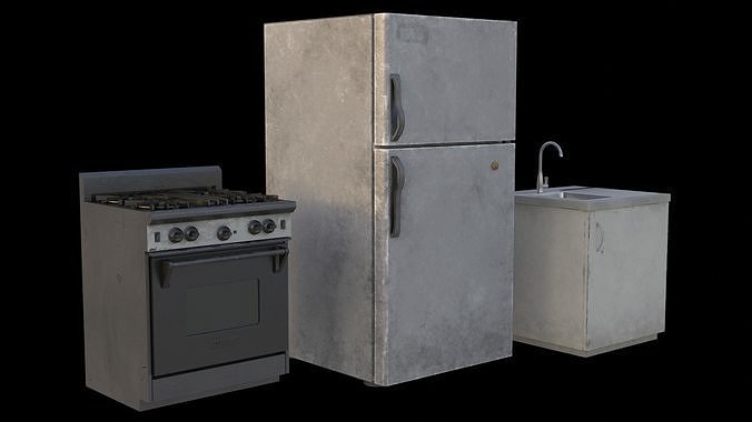 Rusty kitchen appliances 3D model | CGTrader