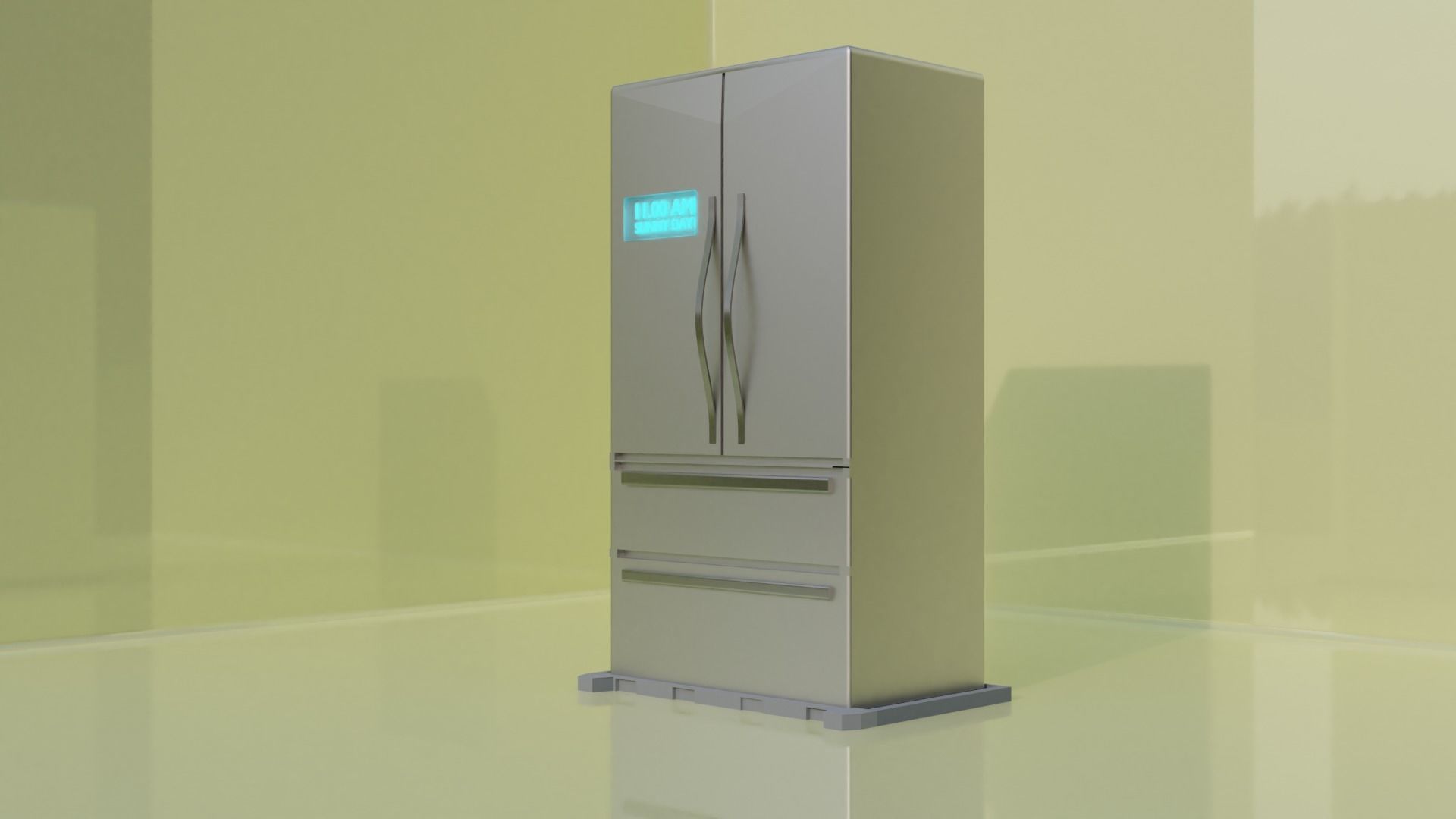 Fridge 3d model refrigerator with walls free 3D model | CGTrader