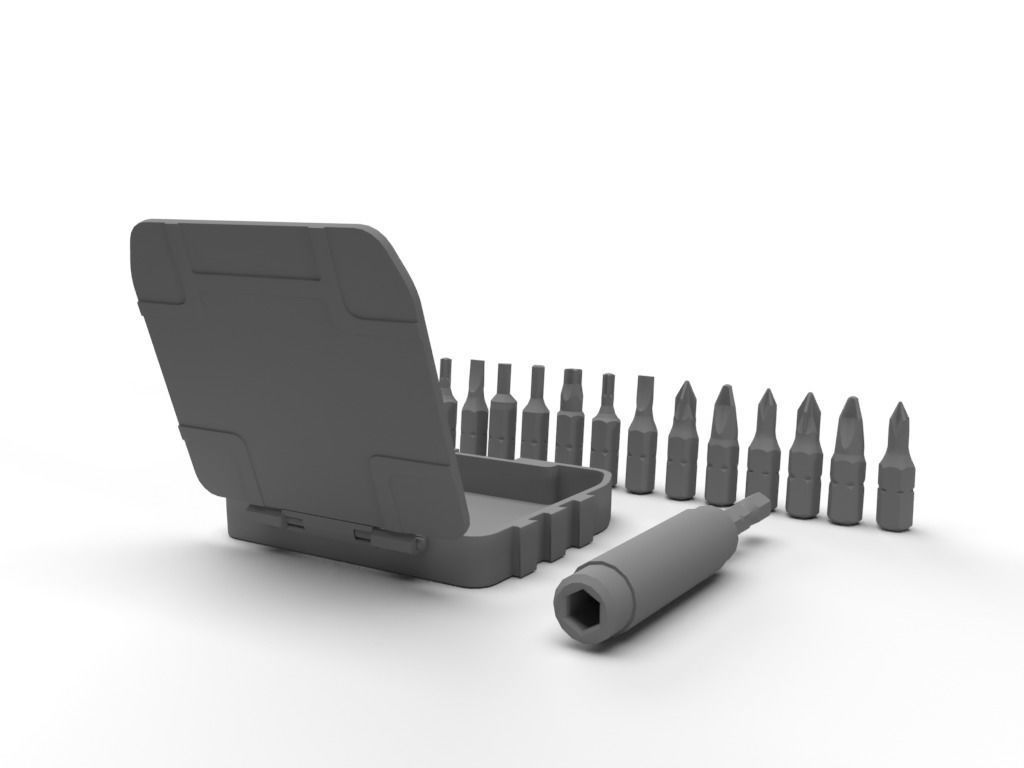 3D model Screw Bit Set VR / AR / low-poly | CGTrader