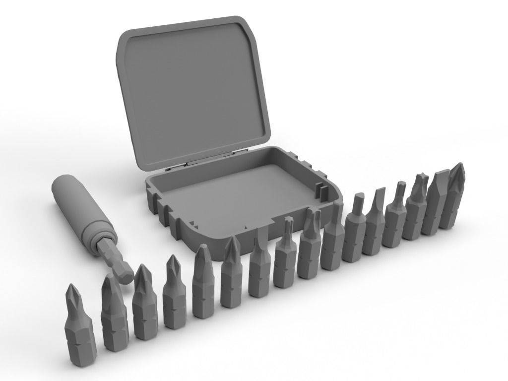 3D model Screw Bit Set VR / AR / low-poly | CGTrader