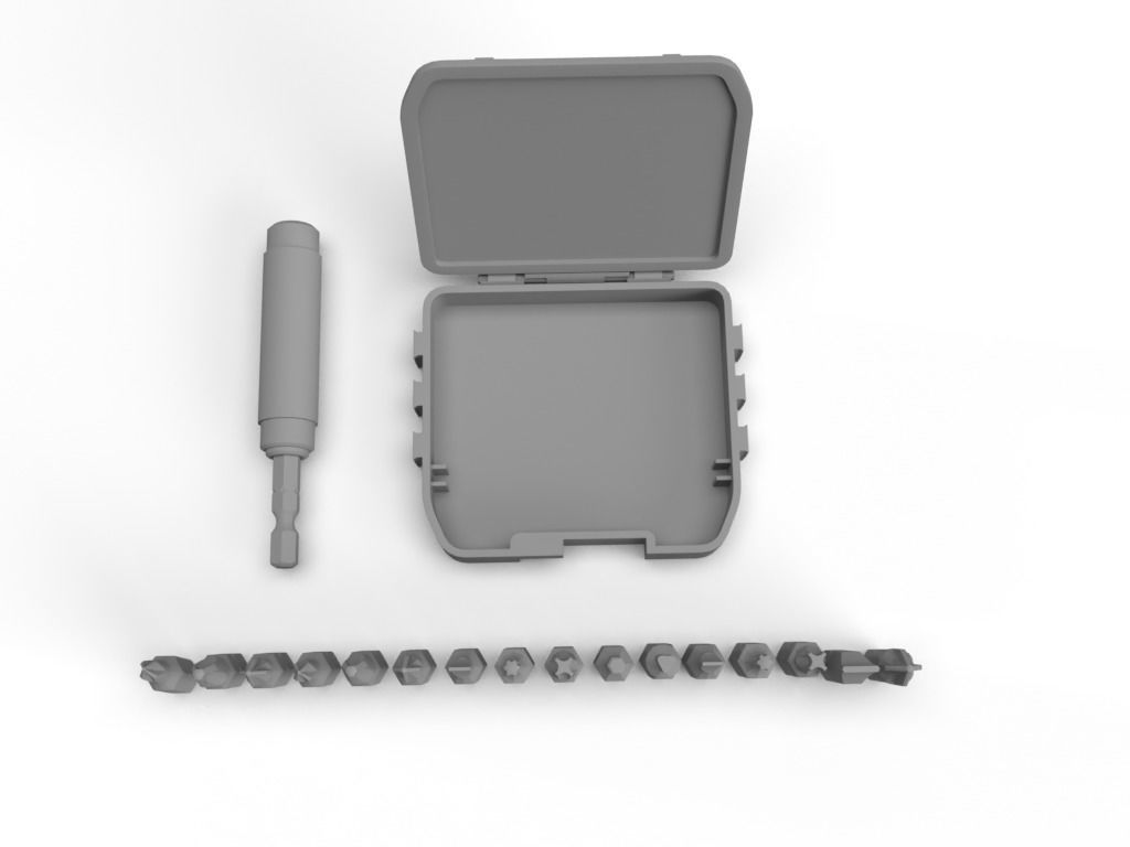 3D model Screw Bit Set VR / AR / low-poly | CGTrader