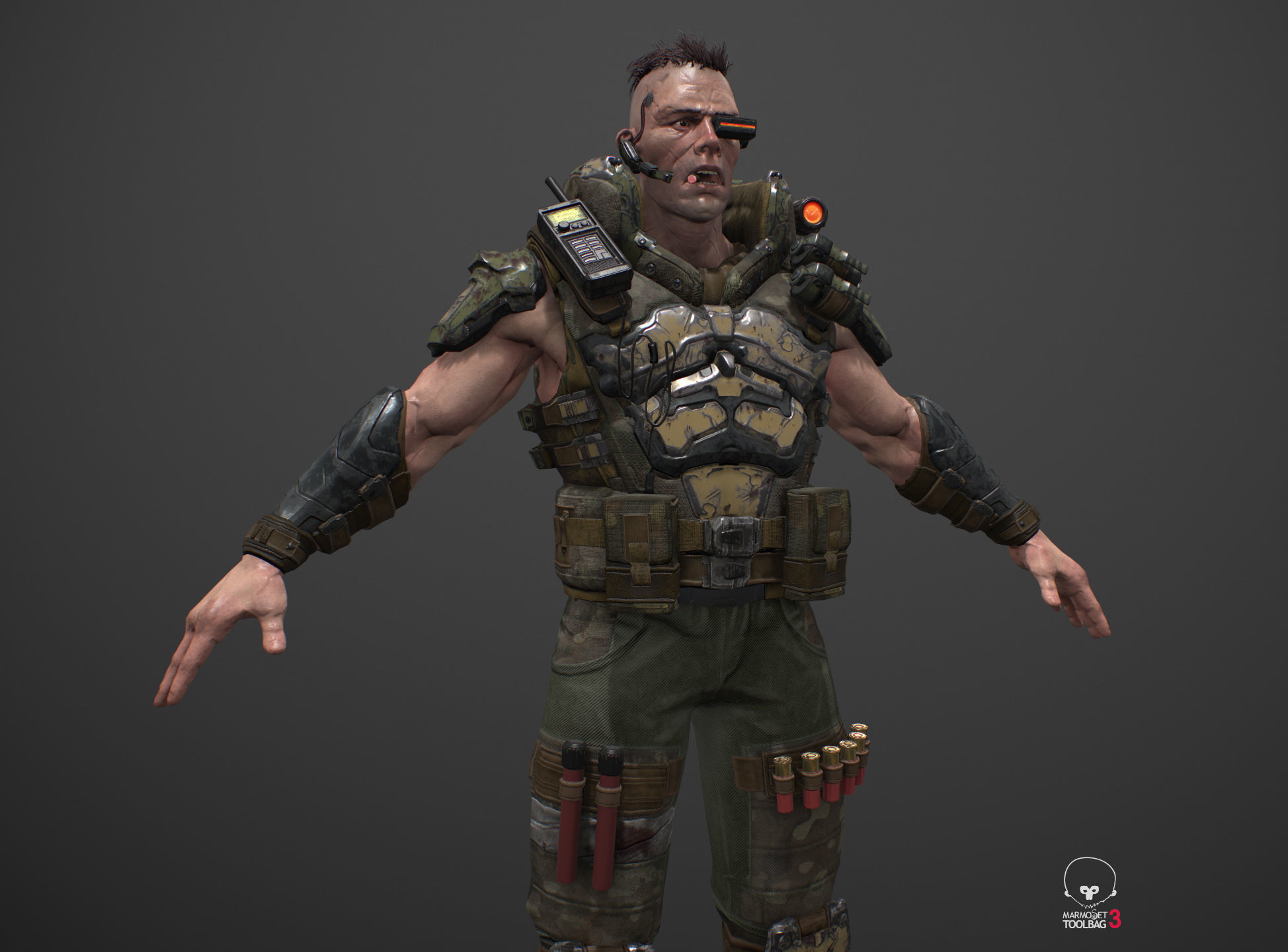 3D model Commando soldier in camouflage VR / AR / low-poly rigged ...