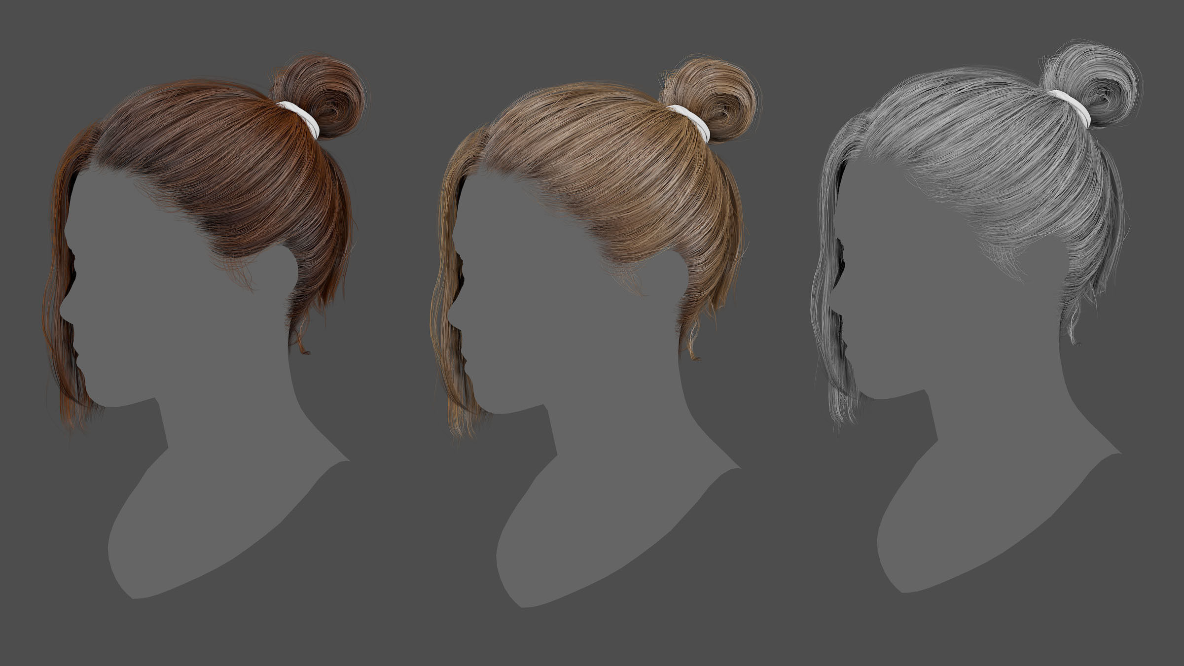 3D model Realtime Realistic Bun Hairstyle VR / AR / low-poly | CGTrader