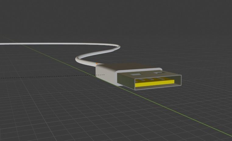 3D model Mobile charger 3d with USB cable 3d model VR / AR / low-poly ...