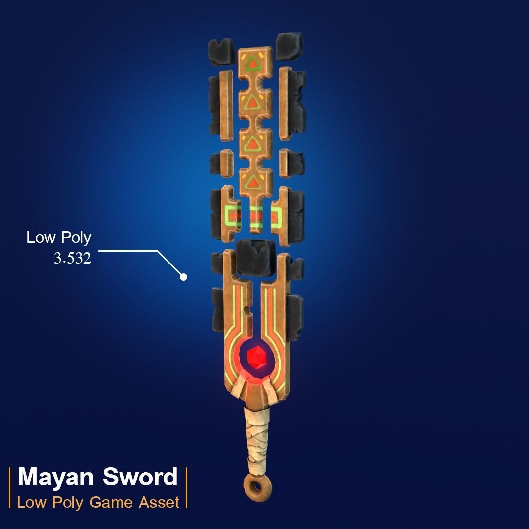 Free Mayan Low Poly Sword free VR / AR / low-poly 3D model | CGTrader