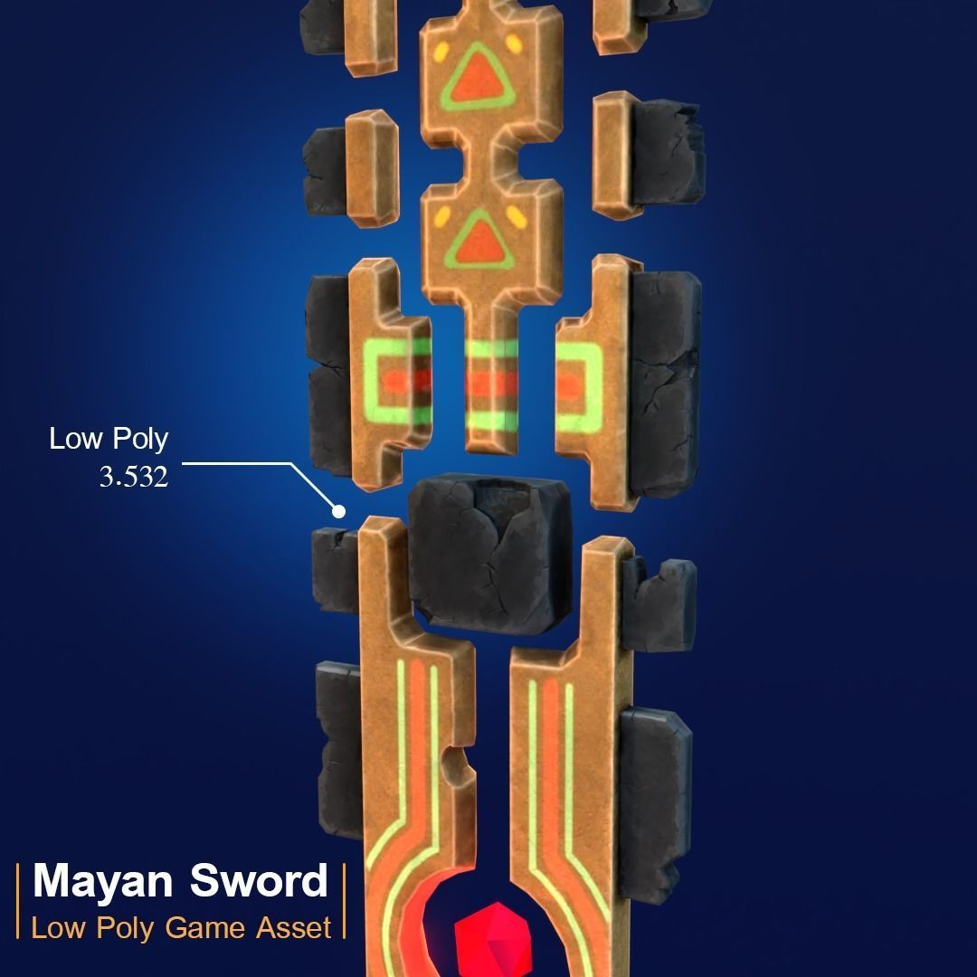 Free Mayan Low Poly Sword free VR / AR / low-poly 3D model | CGTrader