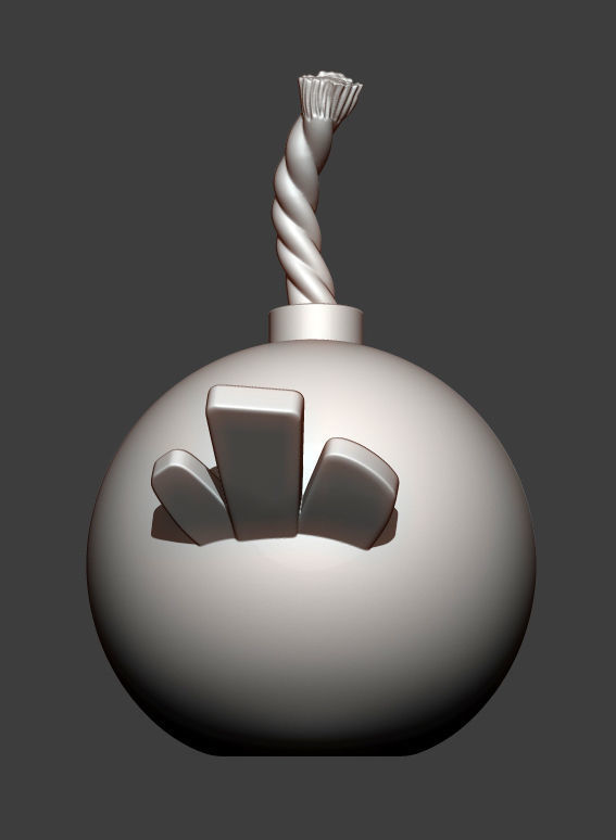 AngryBirds bomb with angry face 3D model 3D printable | CGTrader