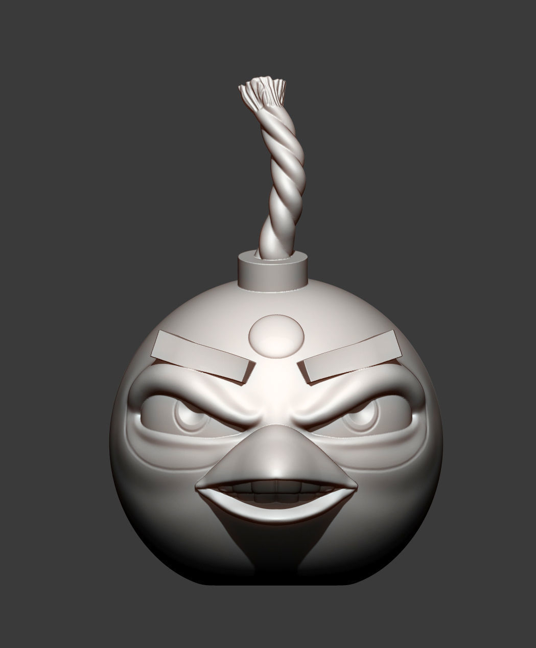 AngryBirds bomb with angry face 3D model 3D printable | CGTrader