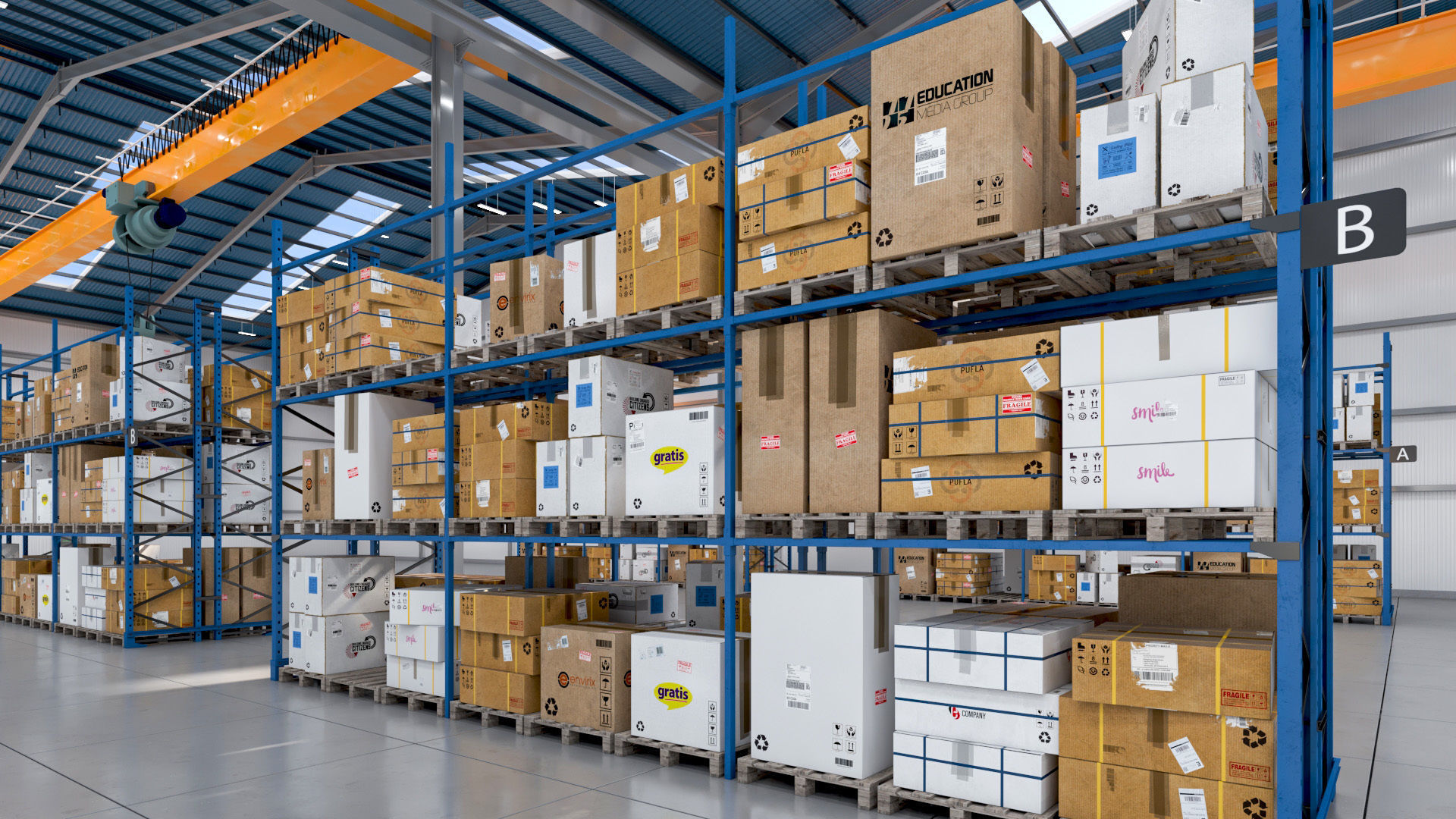 Warehouse 2 box with two rows of holes in it 3D model | CGTrader