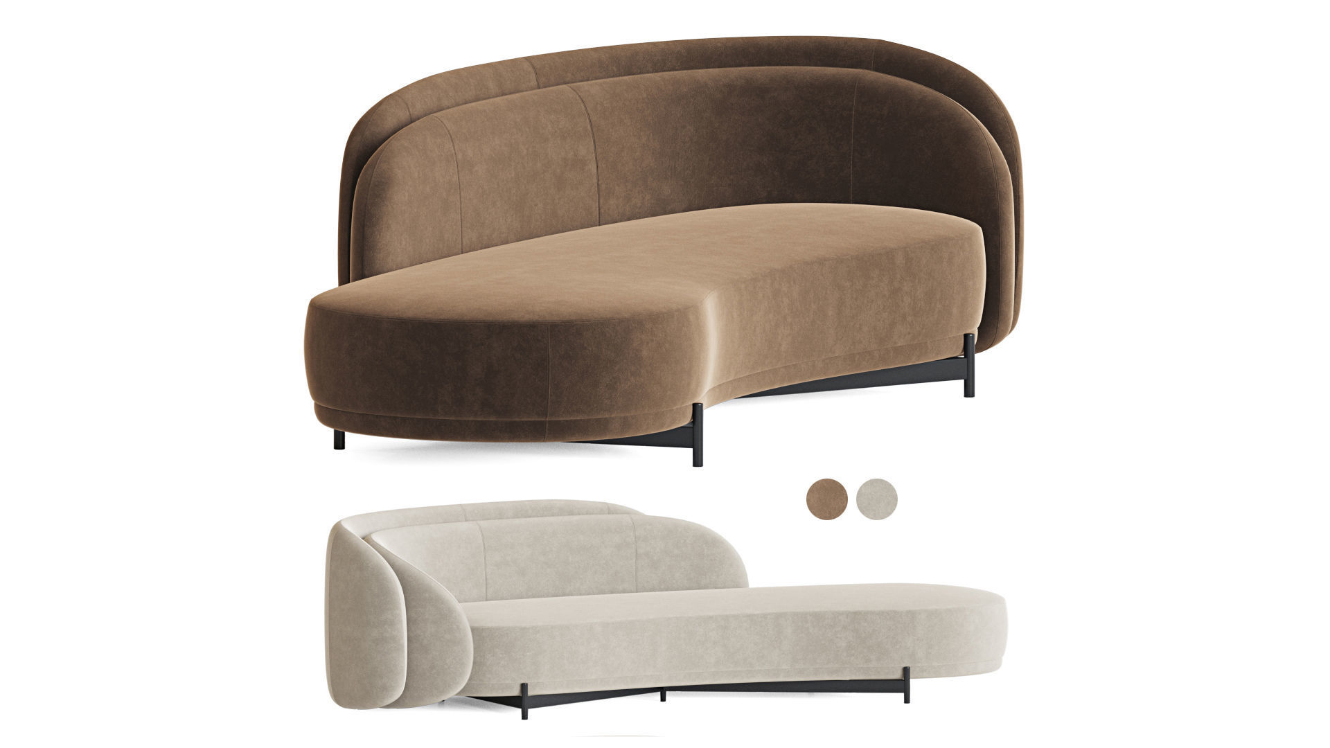 Layered Back Sofa 3D model | CGTrader