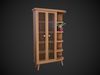 3D model Stylized Wooden Cupboard With Glass Doors And Shelfs VR / AR ...