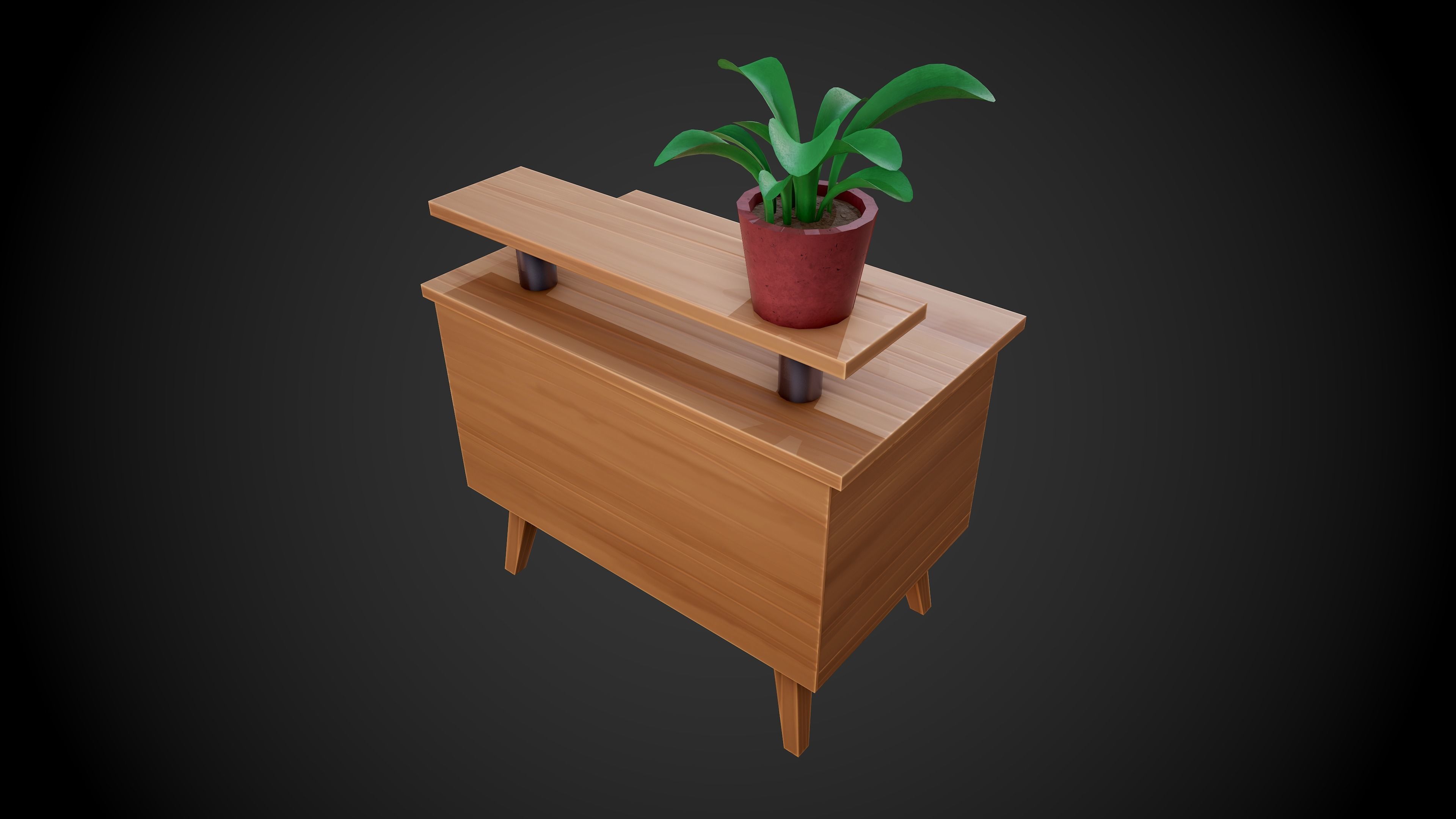 3D model Stylized Wooden Small Drawer VR / AR / low-poly | CGTrader