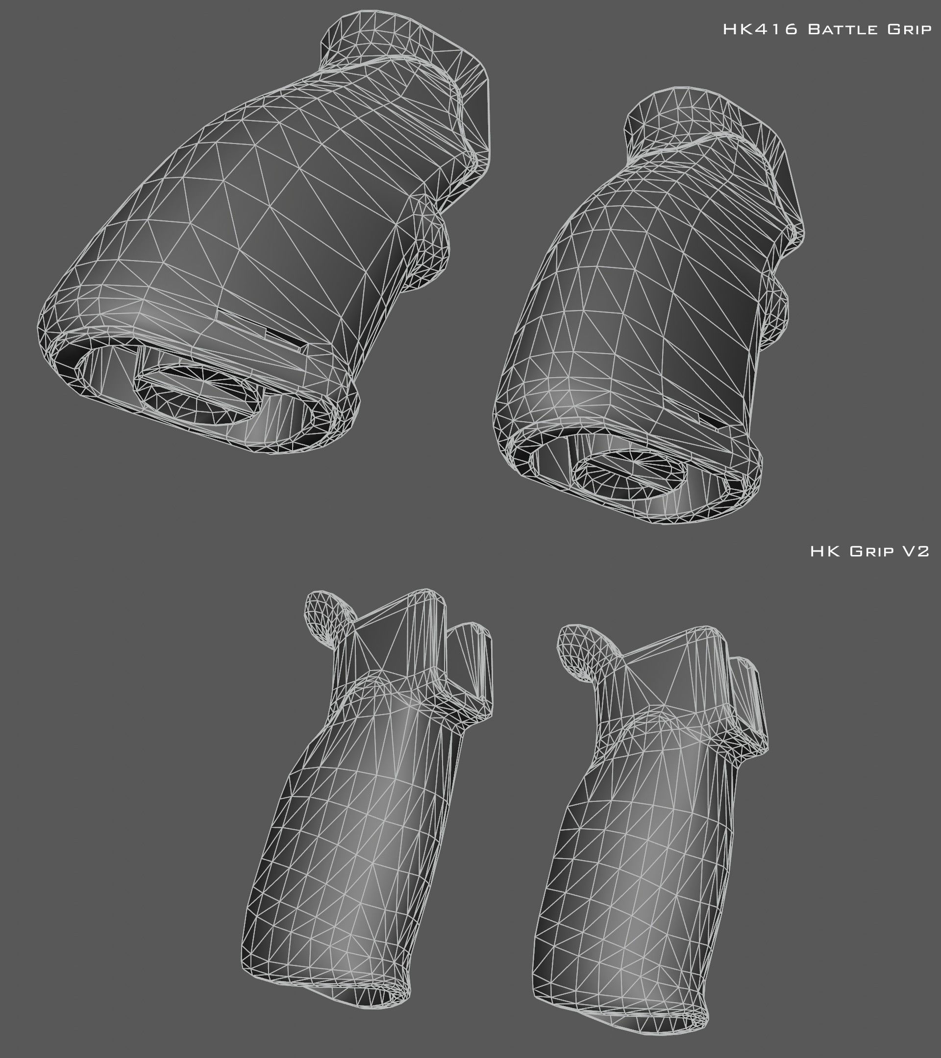 3D model HK 416 A5 MR556 Pistol Grips VR / AR / low-poly | CGTrader