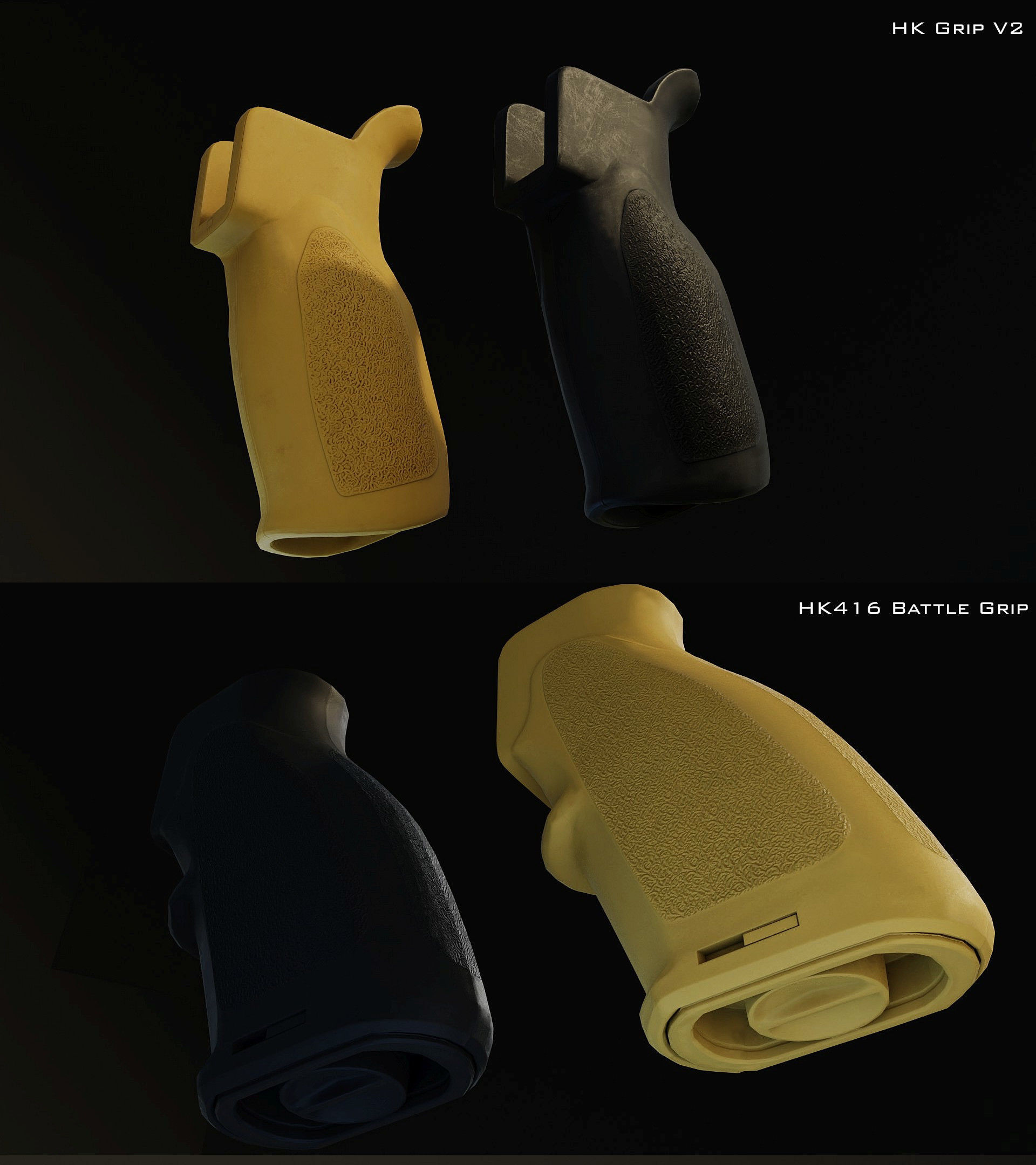 3D model HK 416 A5 MR556 Pistol Grips VR / AR / low-poly | CGTrader