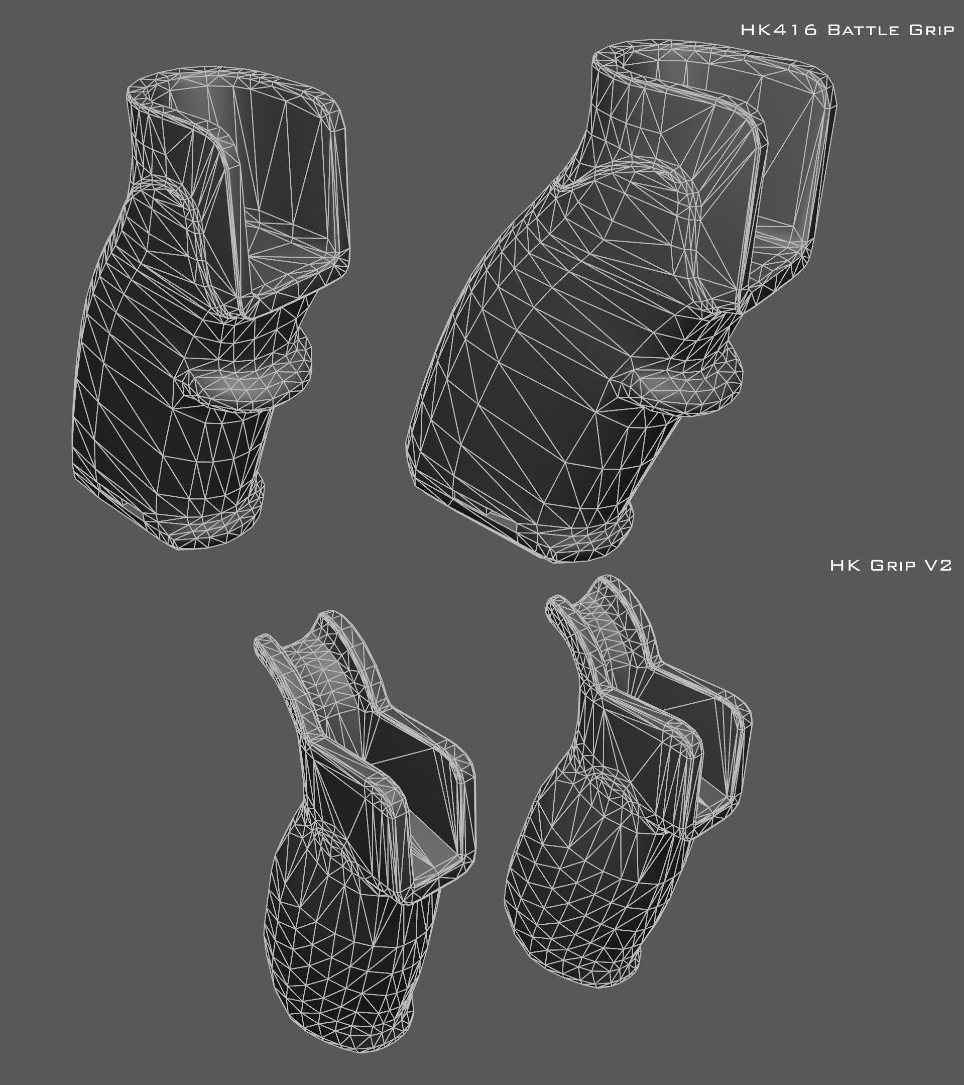 3D model HK 416 A5 MR556 Pistol Grips VR / AR / low-poly | CGTrader