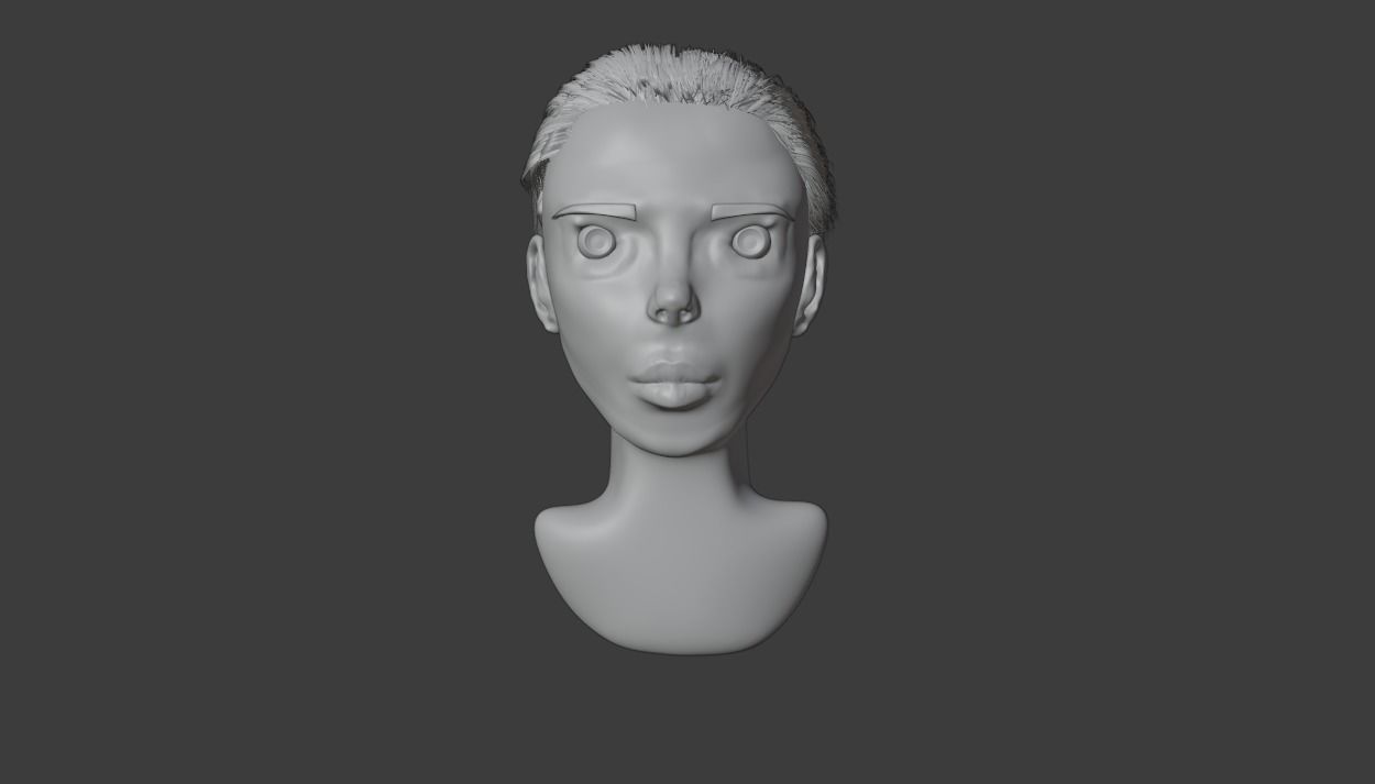 alien girls head 3D model | CGTrader