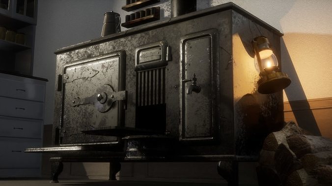 Edwardian Iron Cooker - Range 3D model | CGTrader