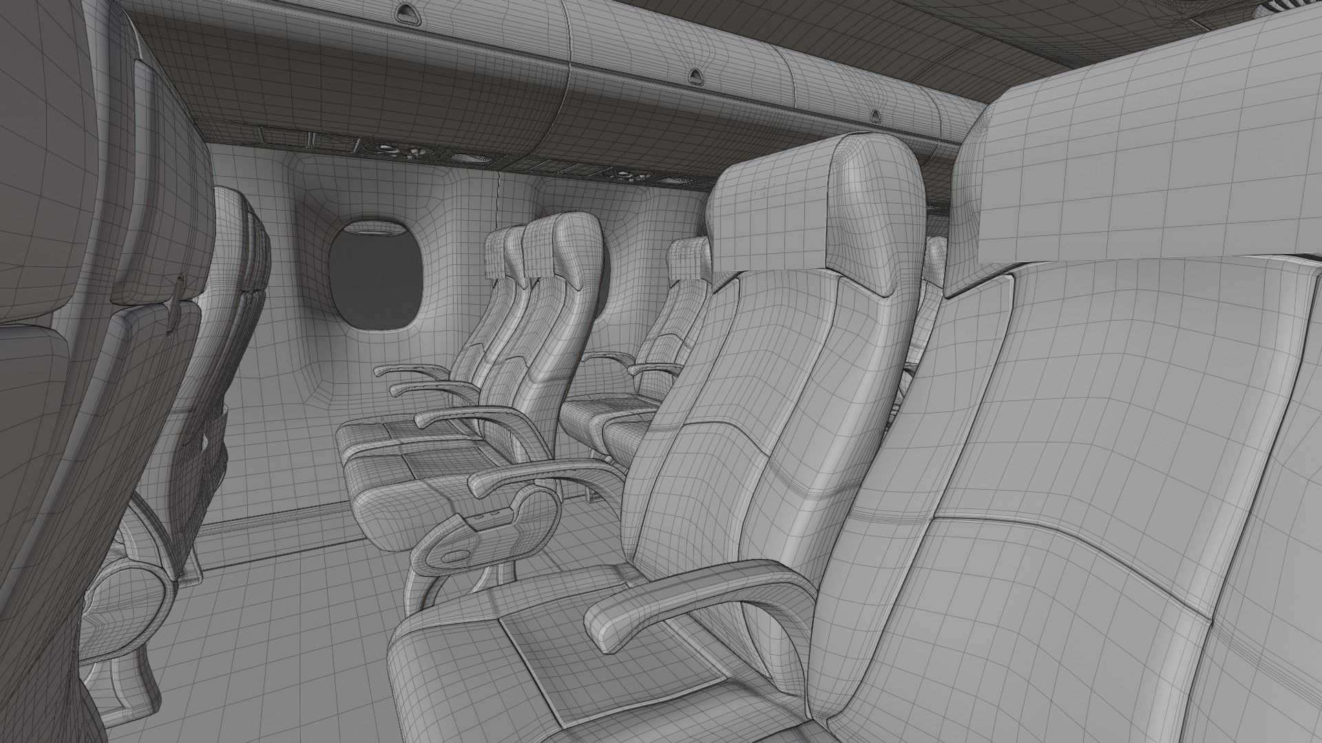 3D model Airplane-Interior 3D model interior of airplane with seats VR ...