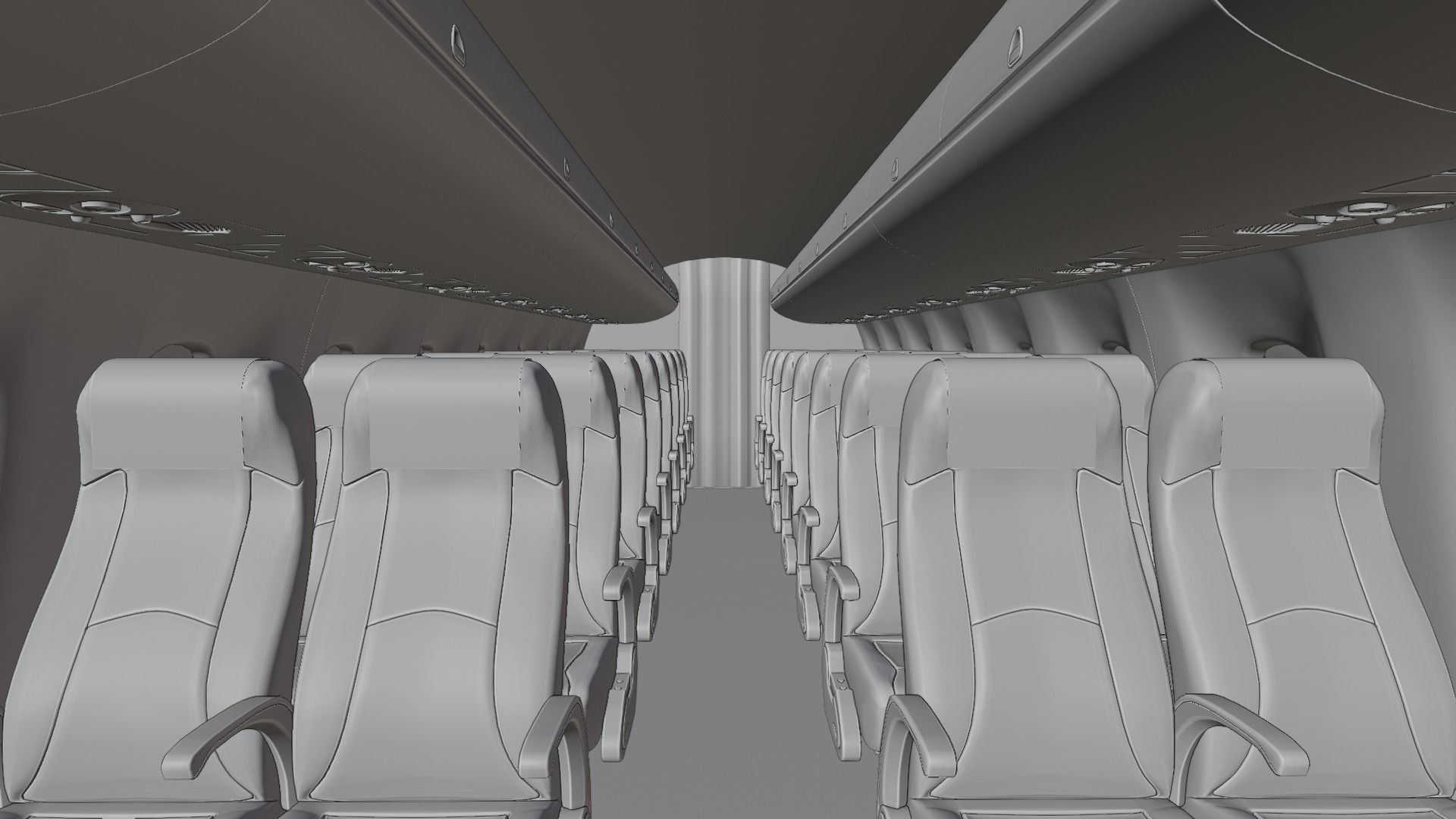3D model Airplane-Interior 3D model interior of airplane with seats VR ...