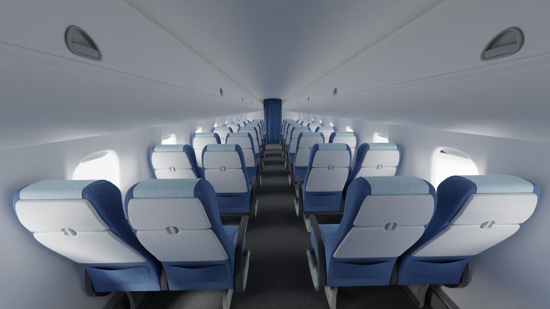 3D model Airplane-Interior 3D model interior of airplane with seats VR ...