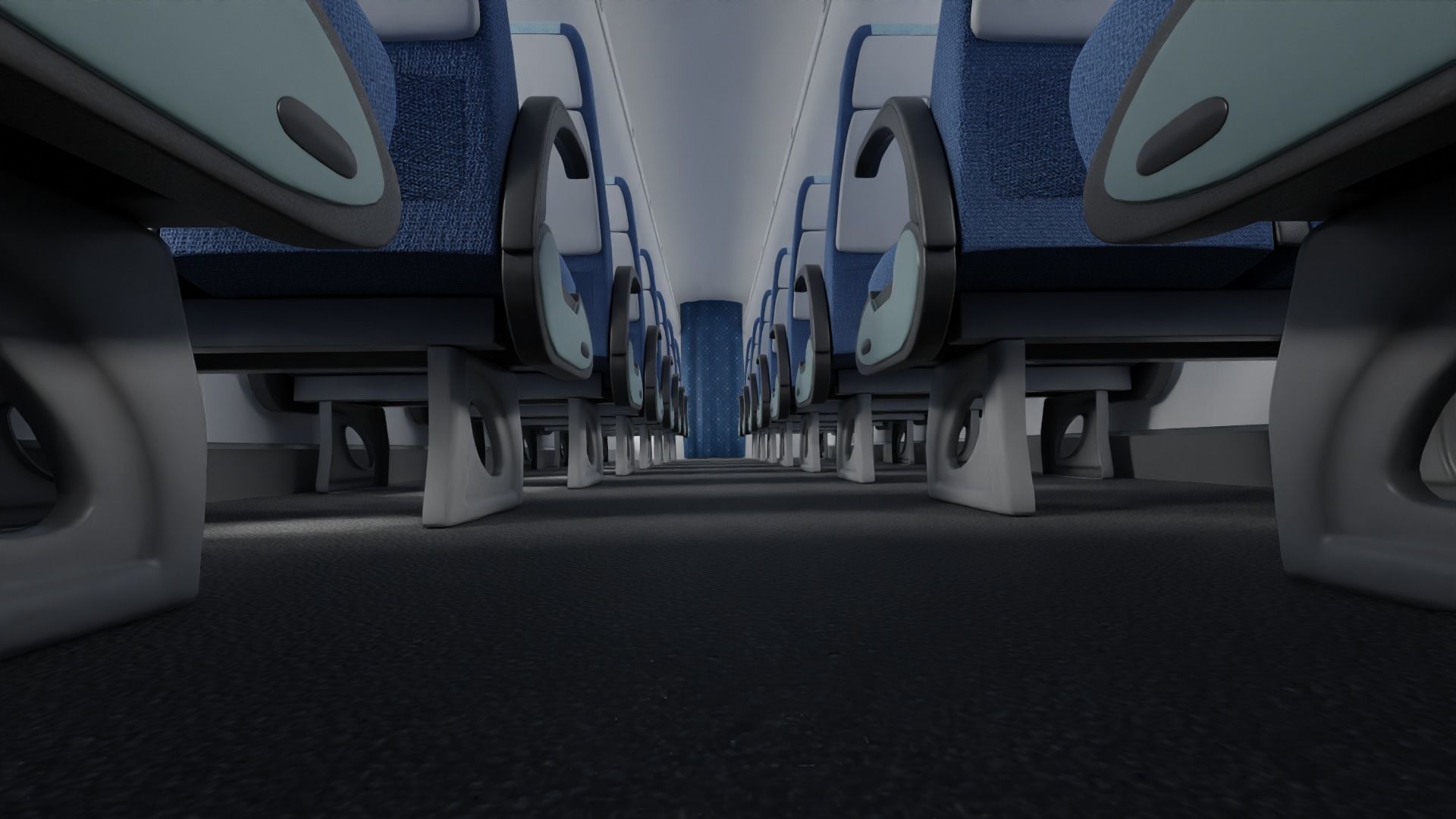 3D model Airplane-Interior 3D model interior of airplane with seats VR ...