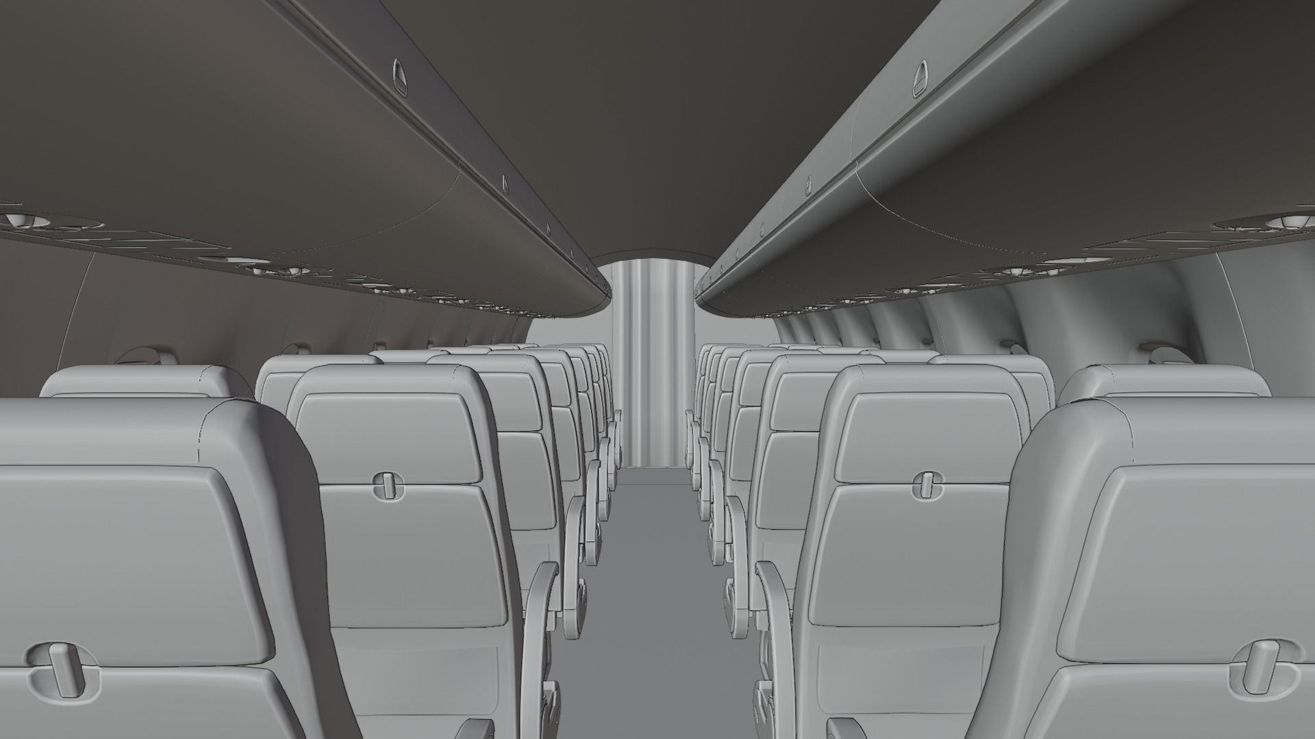 3D model Airplane-Interior 3D model interior of airplane with seats VR ...