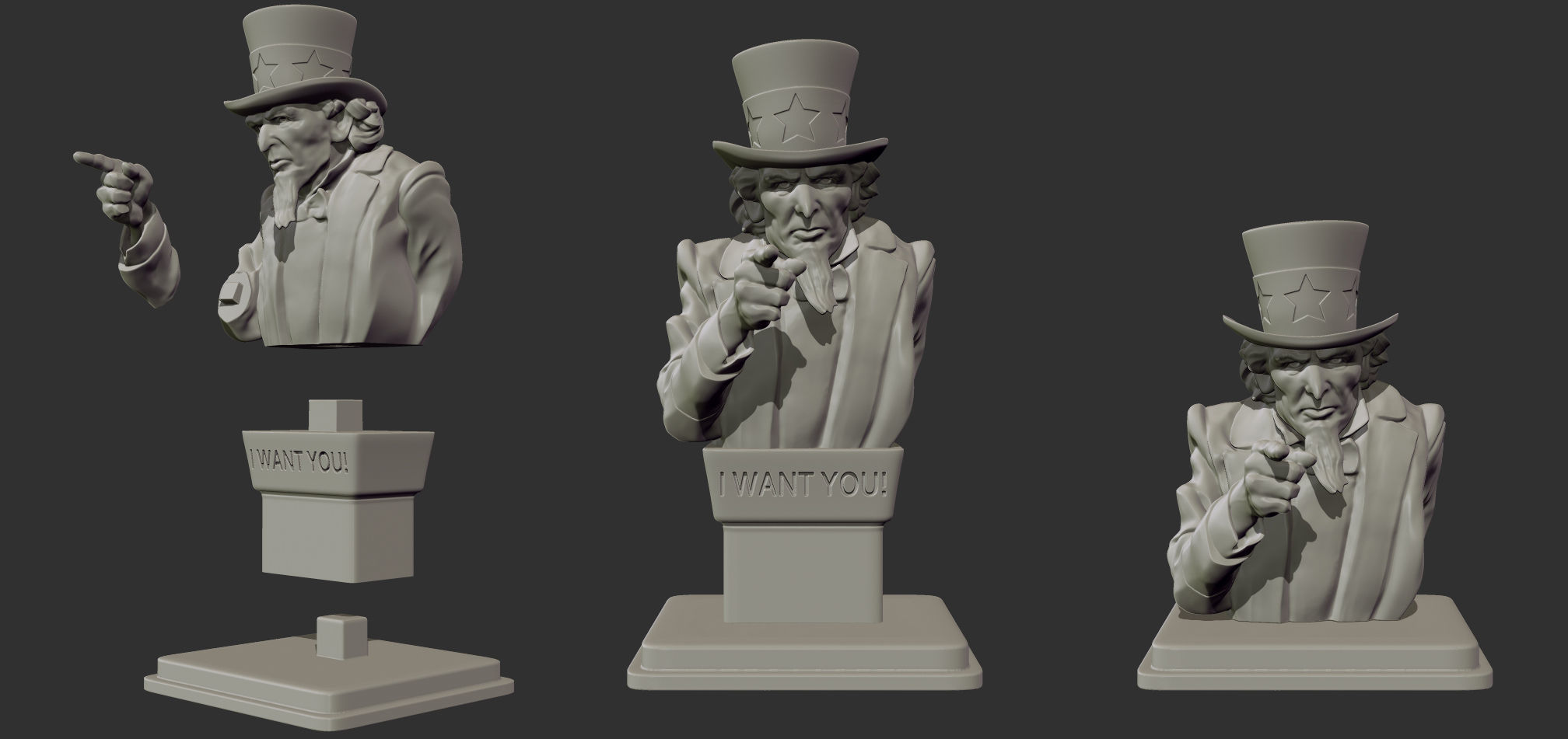 UNCLE SAM POSTER 3D model 3D printable | CGTrader